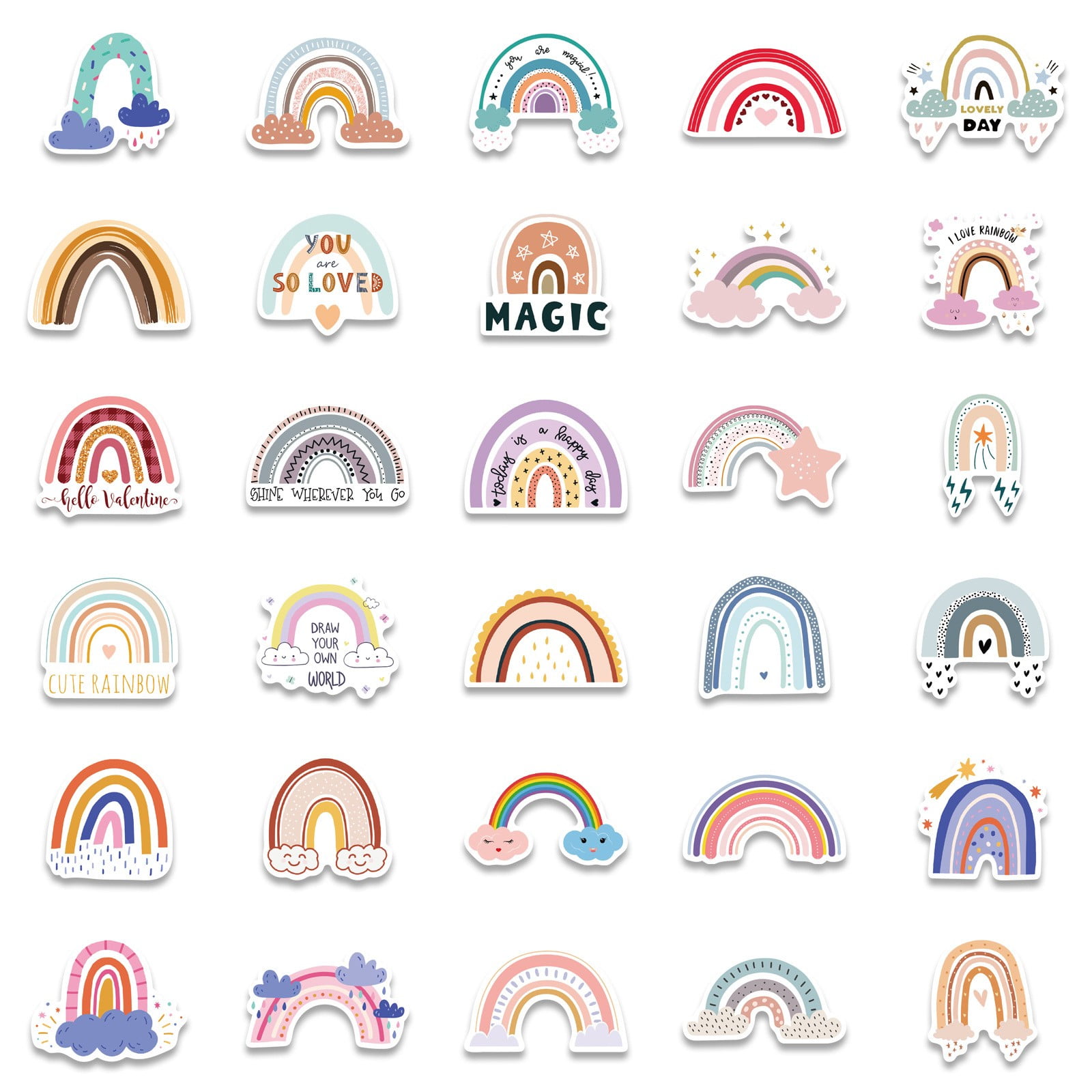 Youpineg Stickers Cartoon Wind Rainbow Stickers Decorate Luggage ...