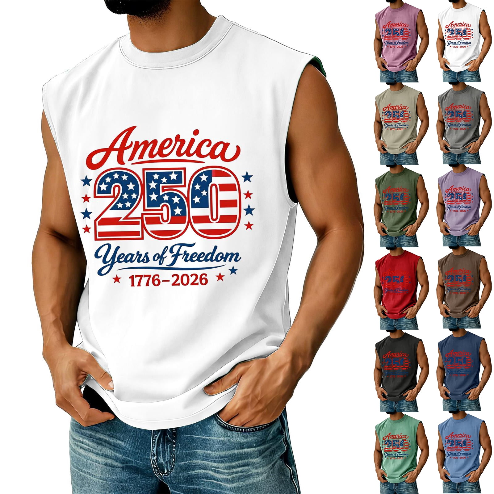 Youpwaven 250 Anniversary USA Shirt for Men, 1776-2026 America 250 ...