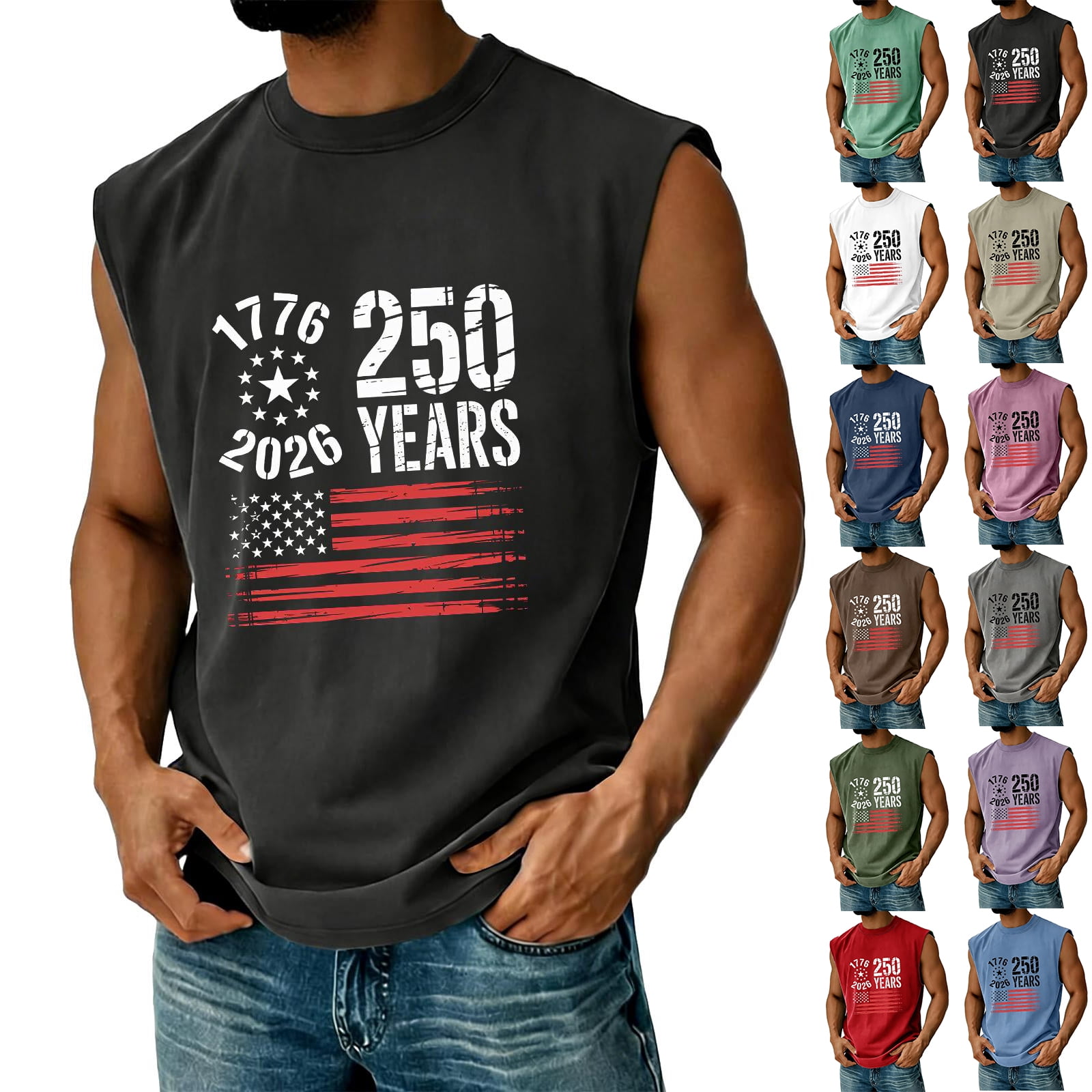 Youpwaven 250 Anniversary USA Shirt for Men, 1776-2026 Patriotic ...