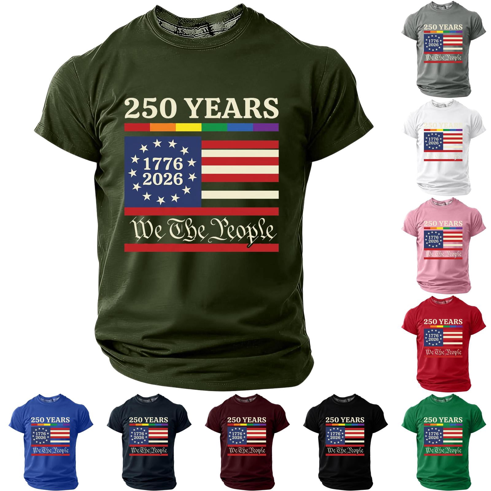 Youpwaven 250 Anniversary USA Shirt for Men, USA 250th Anniversary ...