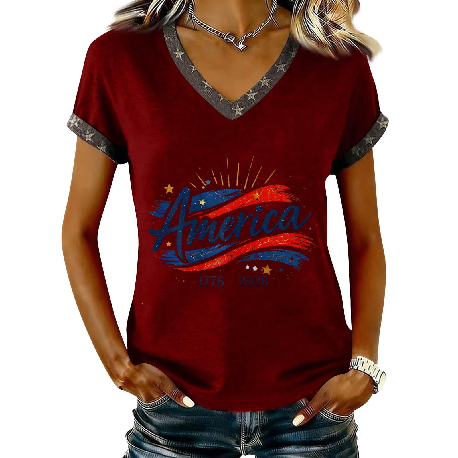 Youpwaven 250 Anniversary USA Women's Shirt, 1776-2026 Patriotic ...