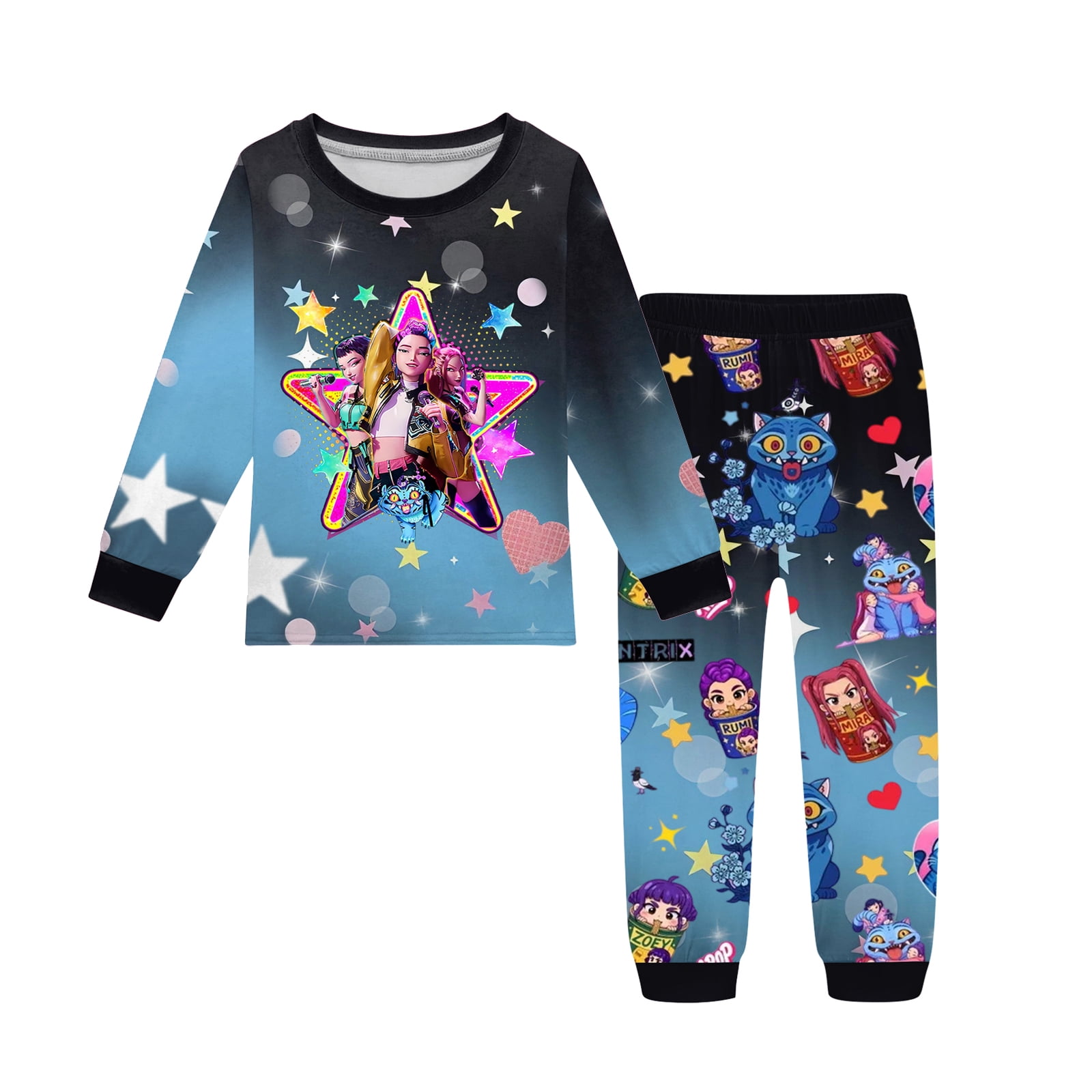 Youpwaven Demon Pop Singers Hunters Matching Pajamas Set, Long Sleeve ...