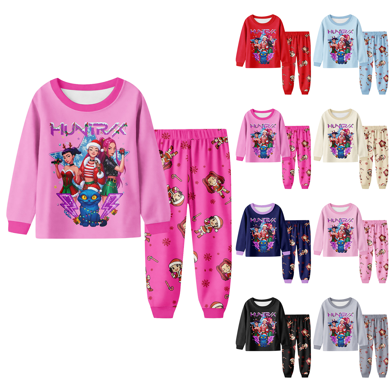 Youpwaven Gi’rls De~mon Singers Hu~nters Long Sleeve Pajamas Sets, 2 ...