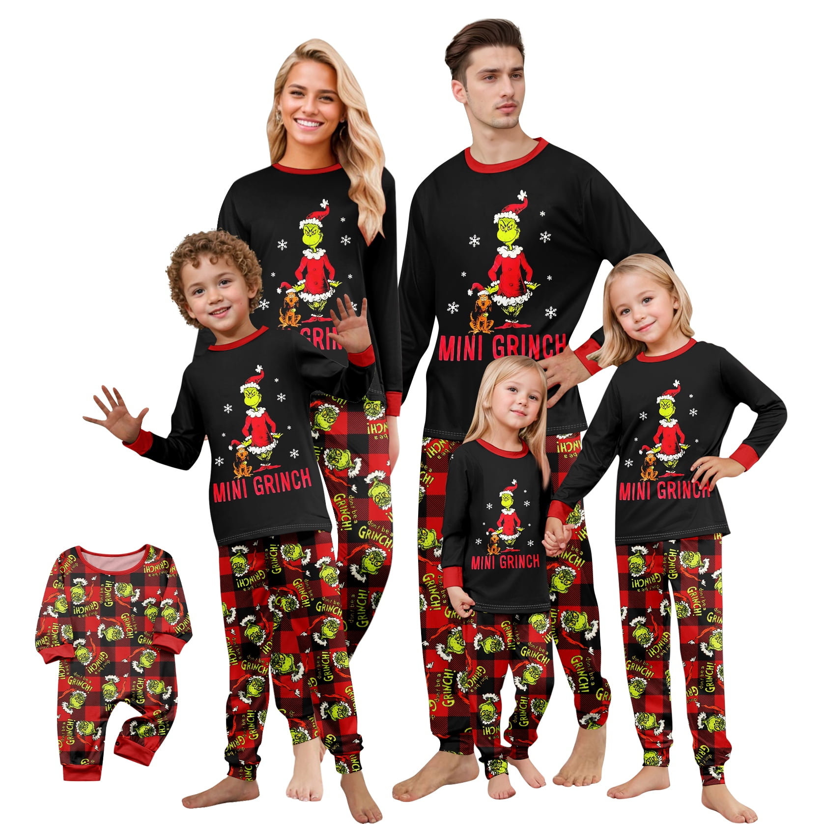 Youpwaven Greeinch Themed Onesies, Greeinch Print Christmas Sleepwear ...