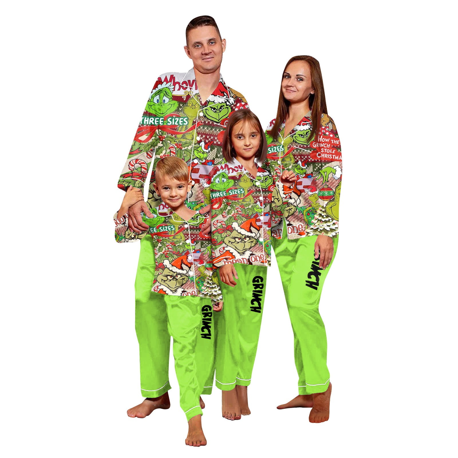 Youpwaven Gri'nnch Christmas Pjs for Family, Gri'nnch Soft Long Sleeve ...