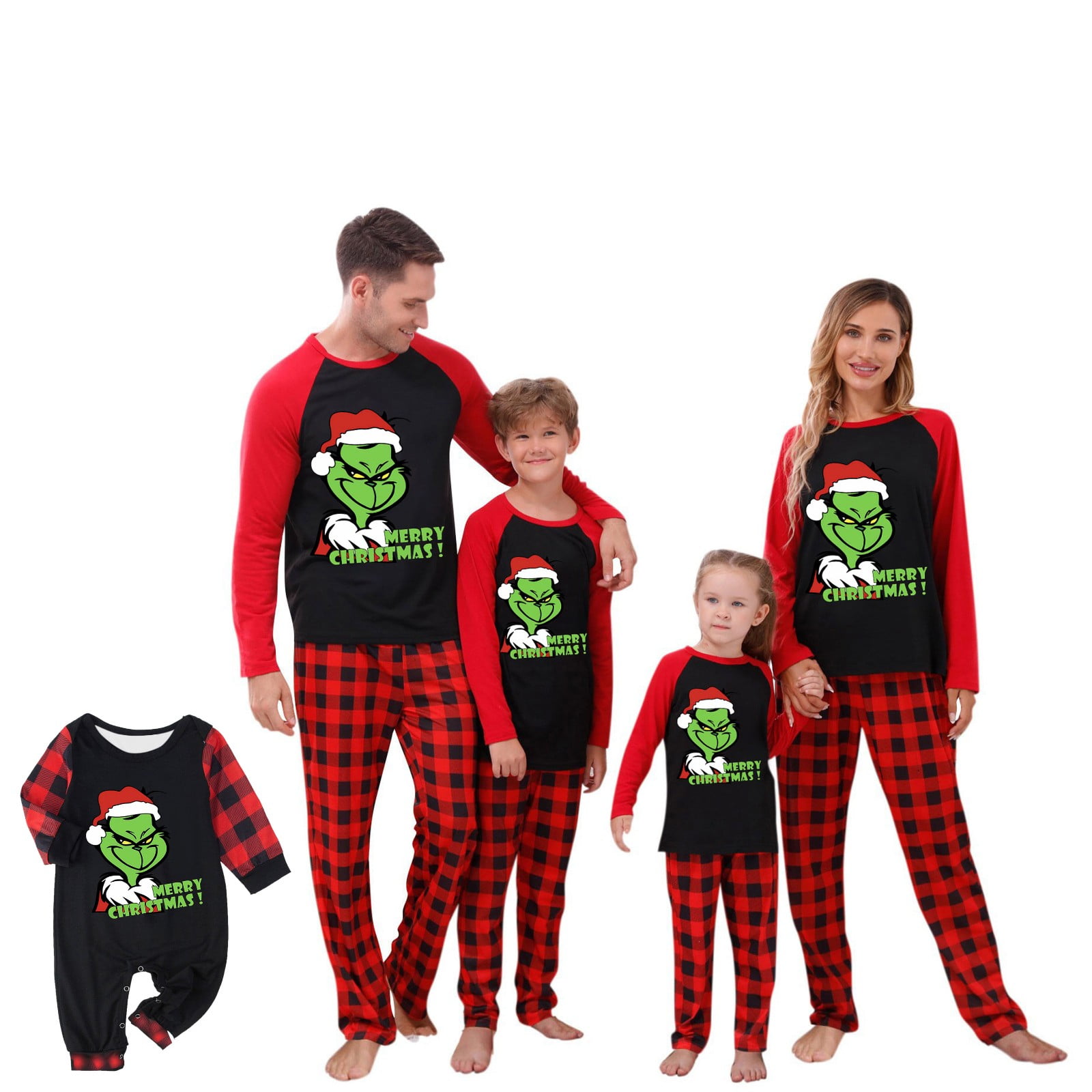 Youpwaven Gri'nnch Family Matching Pajamas, Gri'nnch Long Sleeve Sleep ...