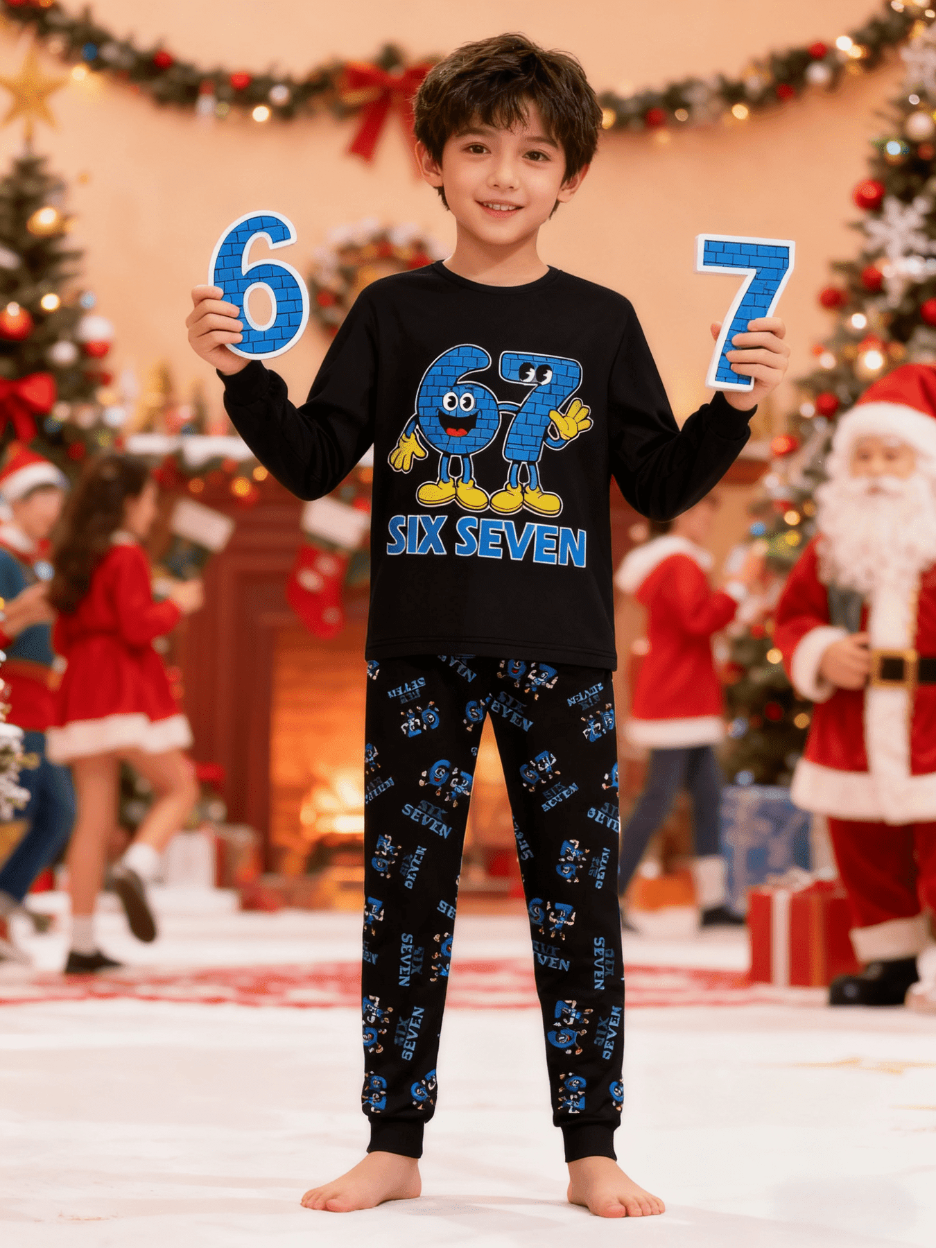 Youpwaven Six Seven 6 7 meme Christmas Pajamas Set 67 Tops and Pants ...