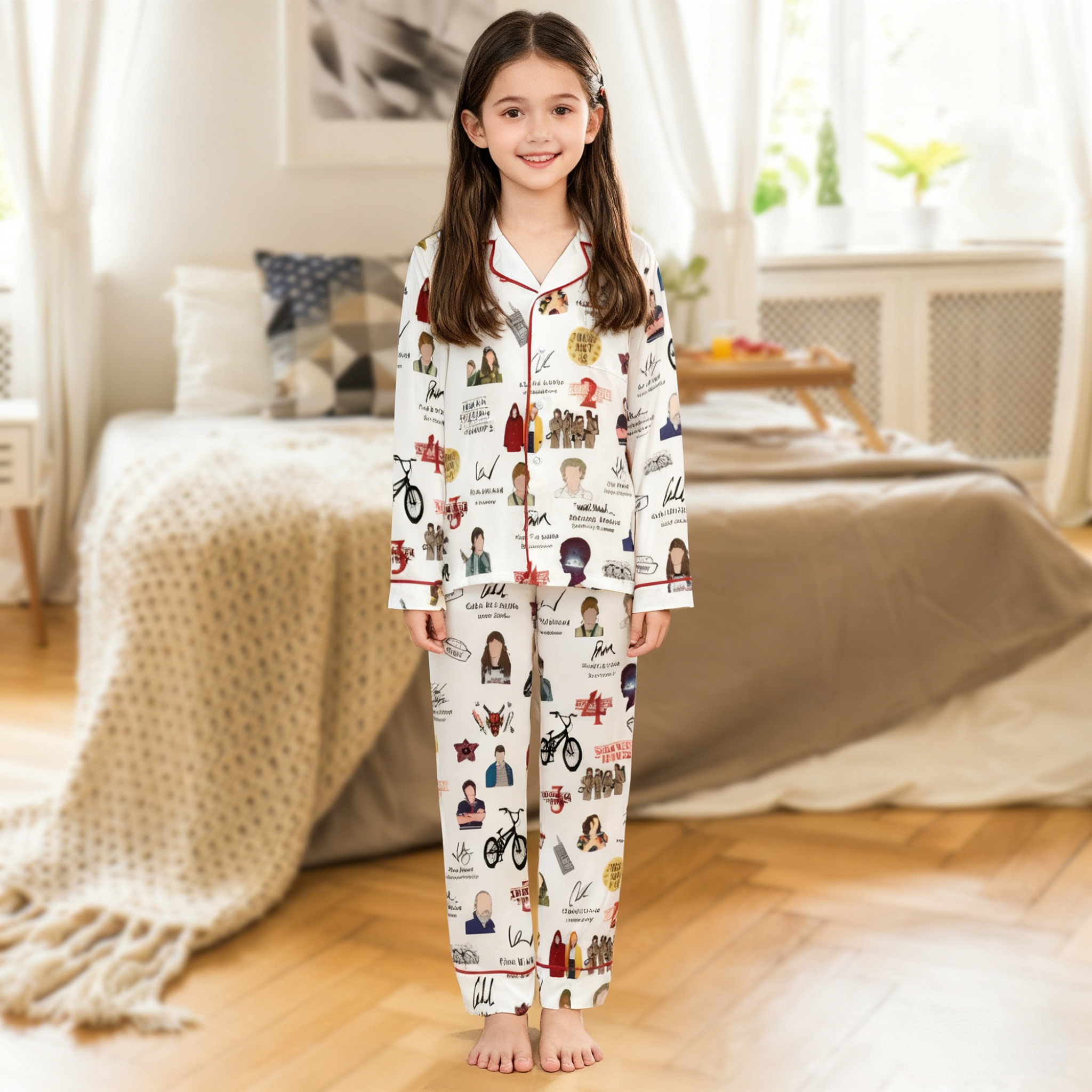 Youpwaven Stranger Graphic Things Pajamas Sets for G'i'rls Character ...
