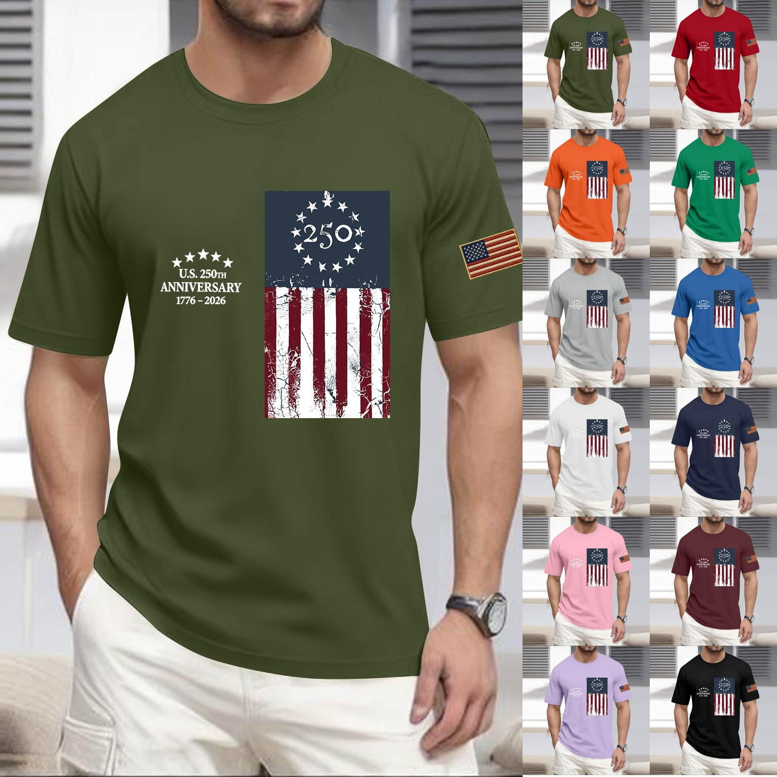 Youpwaven USA 250th Anniversary Patriotic Top, 1776-2026 America 250 ...