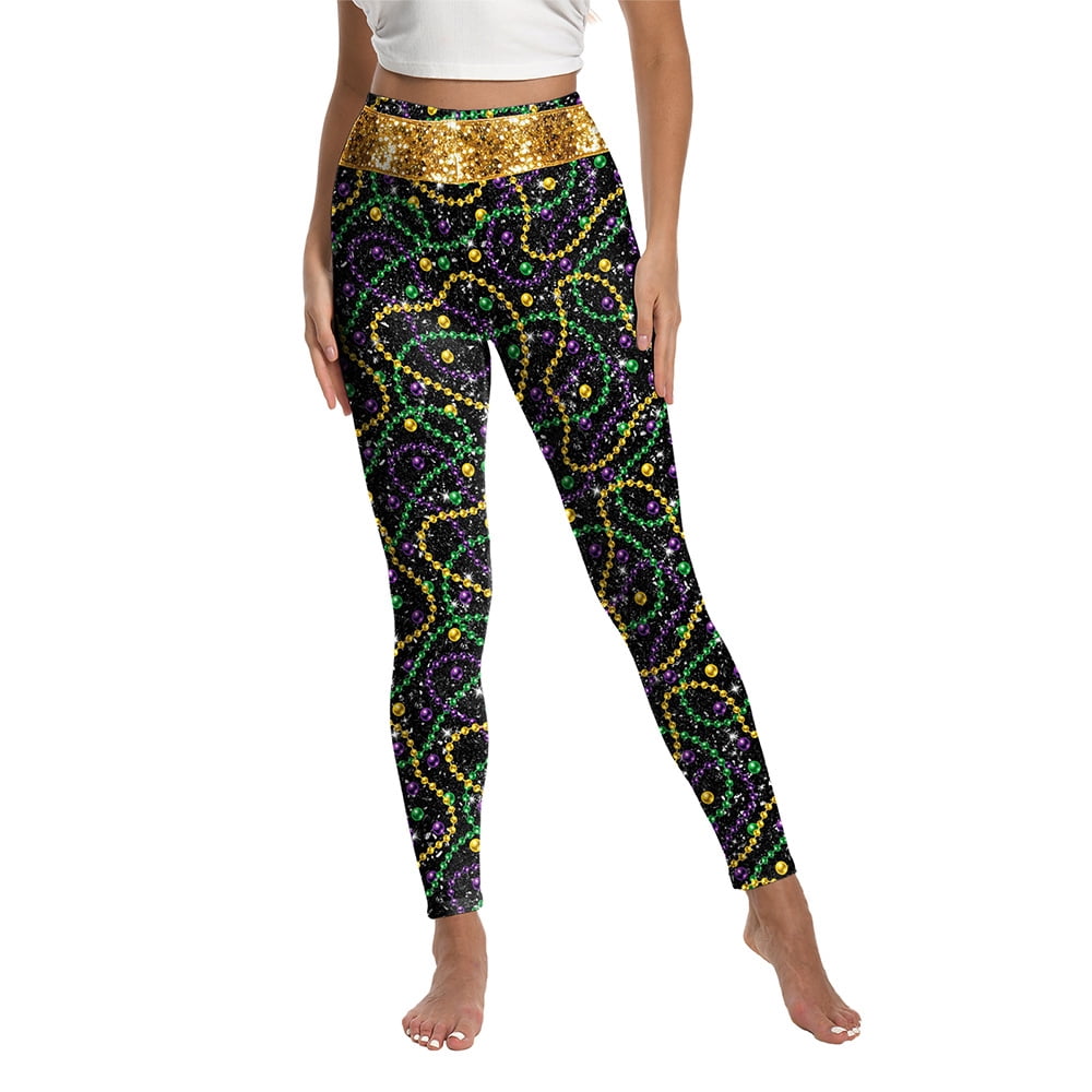Youpwaven Women's Mardi Gras 3D Printed Yoga Pants, High Waisted ...