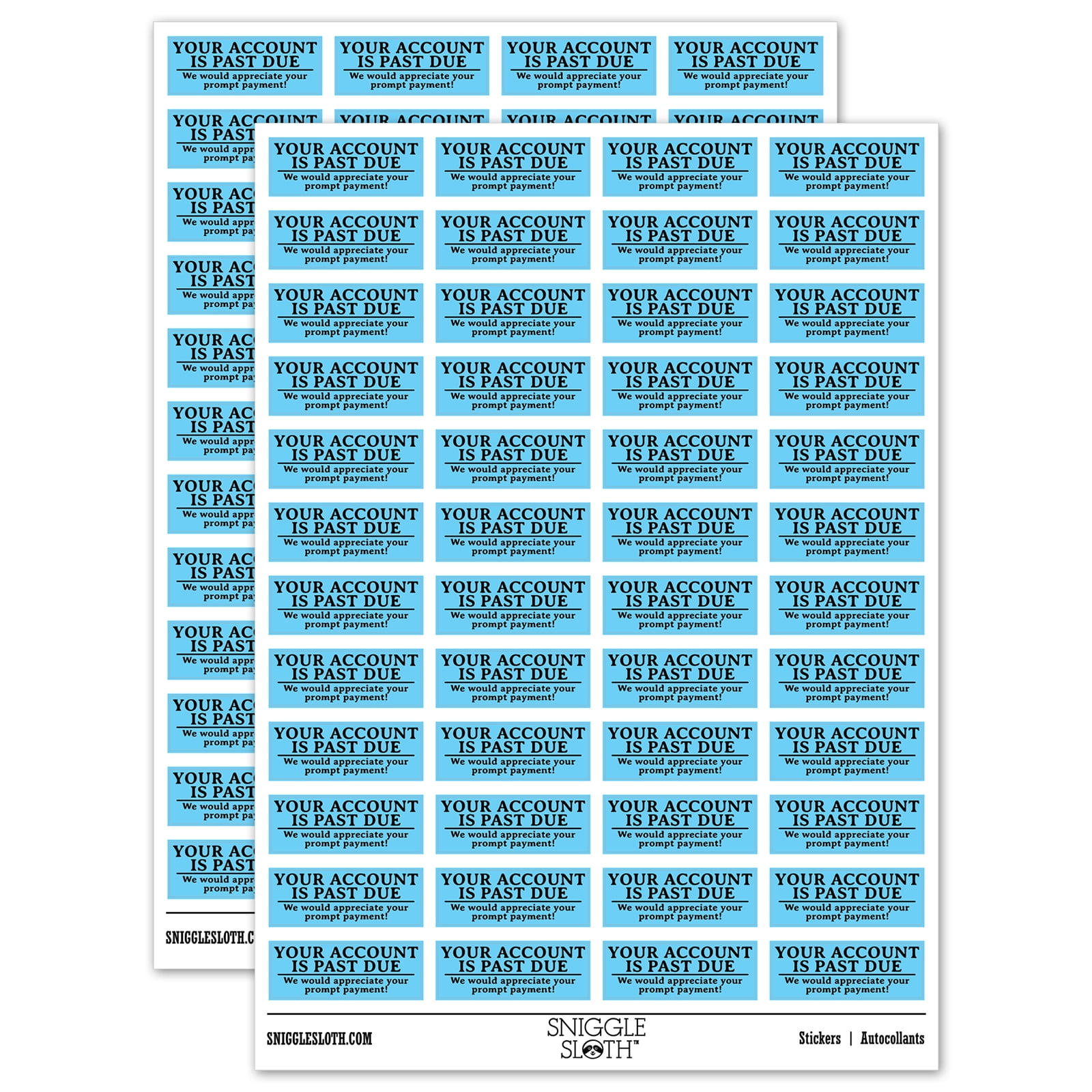 Sniggle Sloth Billing Payment Stickers Light Blue, 100 Count - Walmart.com
