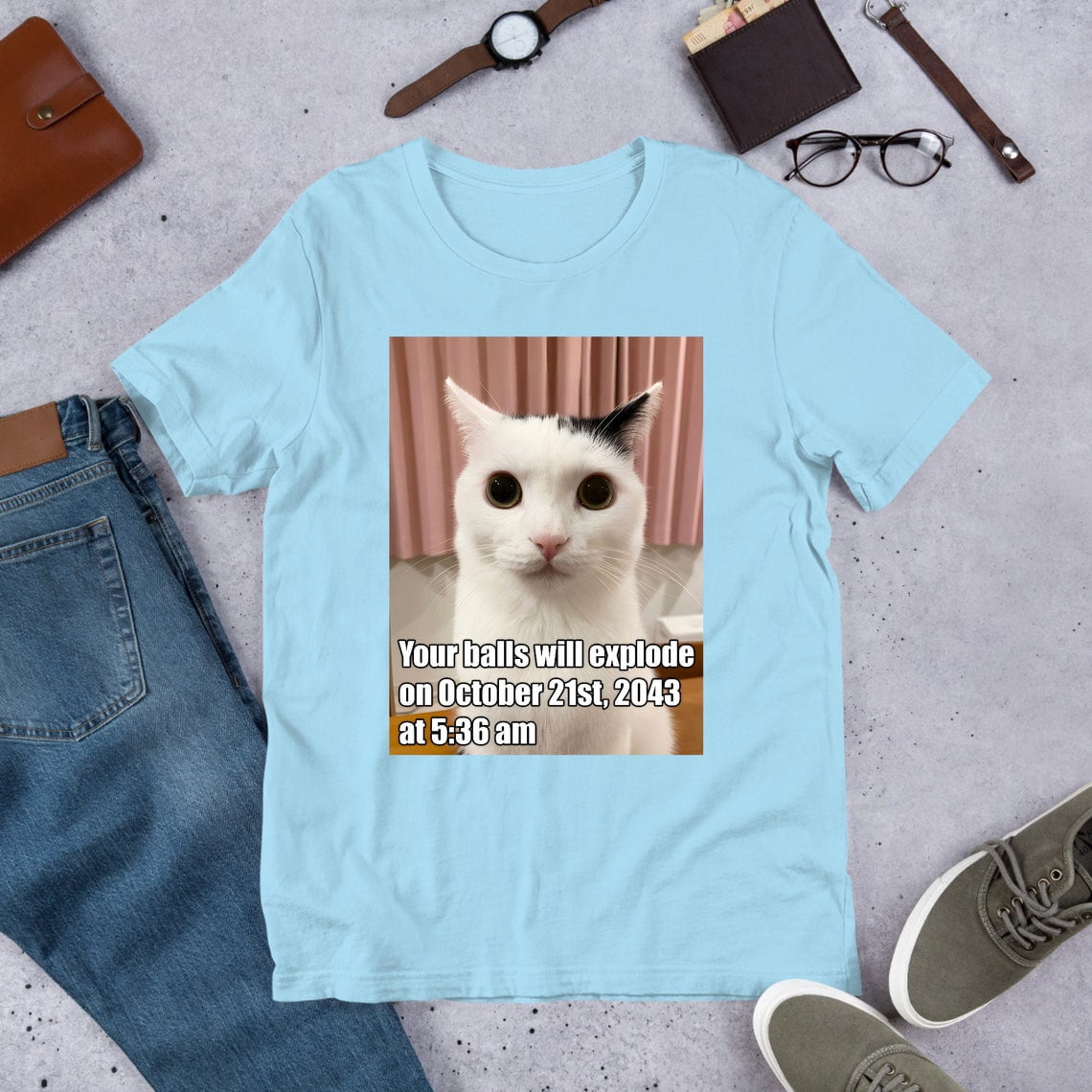 Your Balls Will Explode Funny Cat Meme T-Shirt, Ironic Shirt, Weirdcore ...