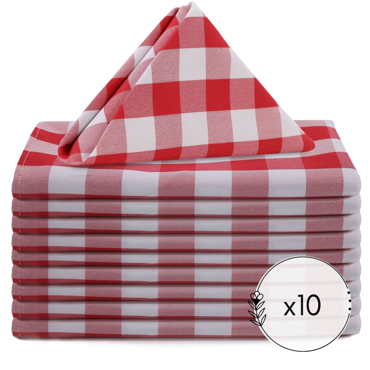 Your Chair Covers - 10 Pack, Checkered Red 20 Inch Polyester Cloth ...