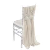 Your Chair Covers - 5 Pack 6 Ft Chiffon Chiavari Chair Sashes Ivory ...