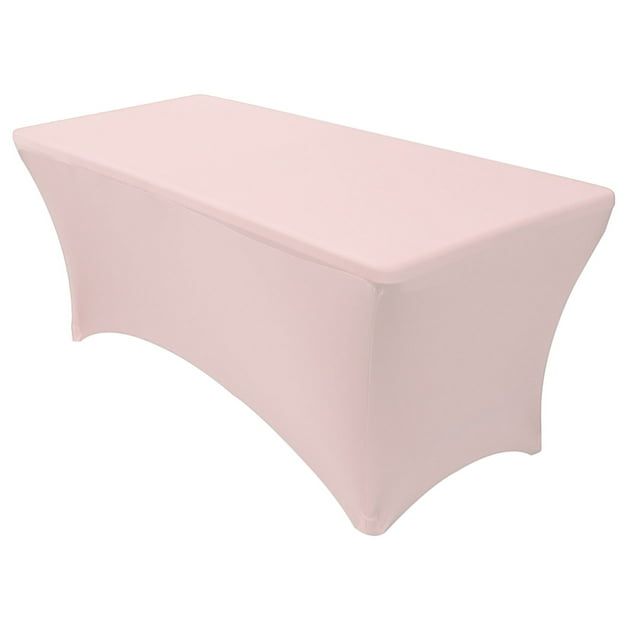 Your Chair Covers - 6 FT Durable Rectangular Spandex Table Cover Blush ...