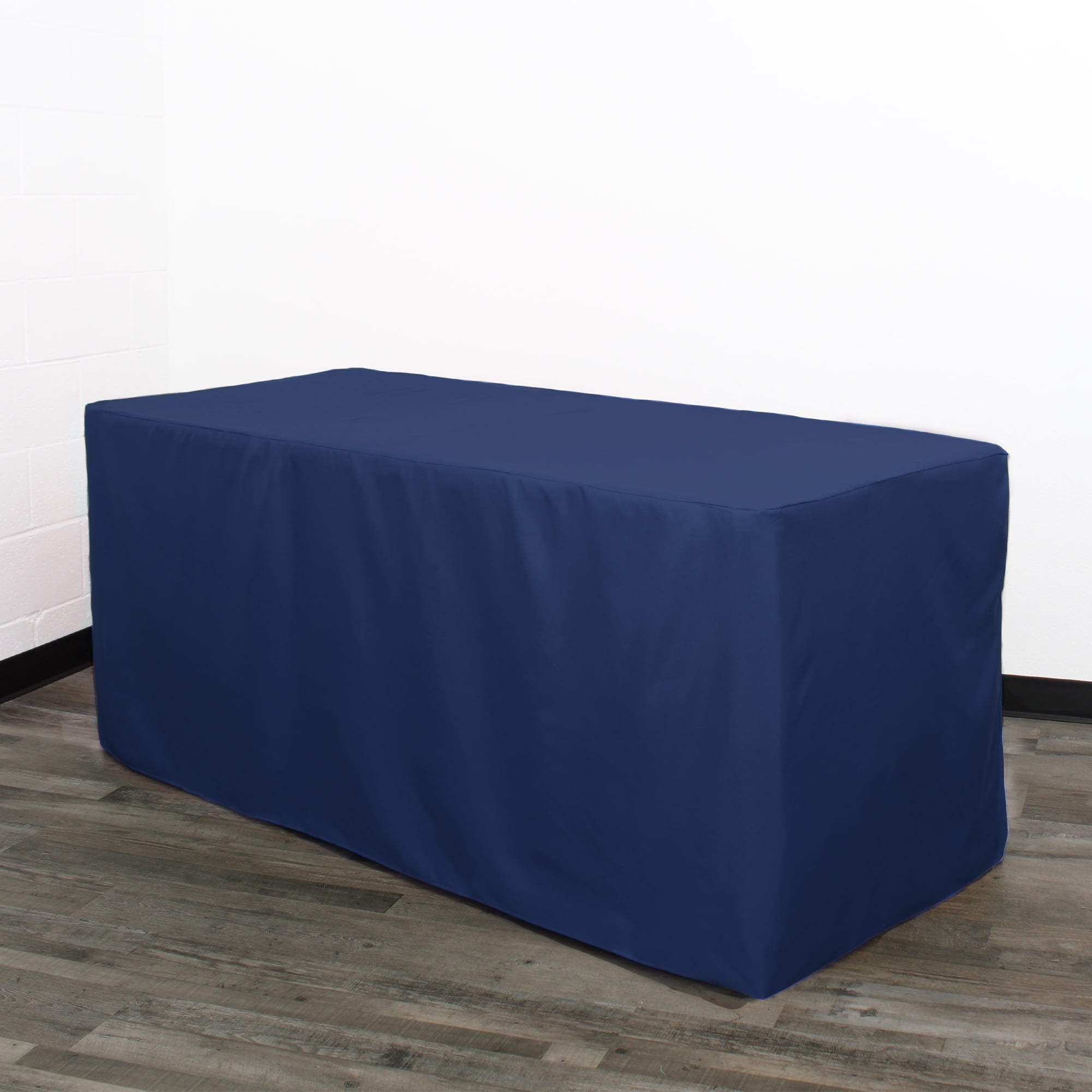 Your Chair Covers - 6 ft Fitted Polyester Tablecloth Rectangular Navy ...