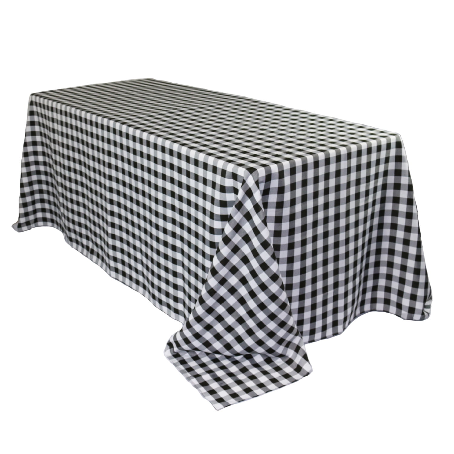 Your Chair Covers - Checkered Black Rectangular Polyester Tablecloth ...