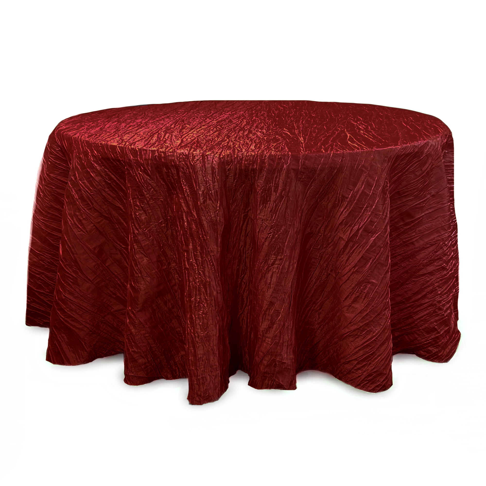 Your Chair Covers - Crinkle Taffeta Burgundy Tablecloth (120 Inch ...