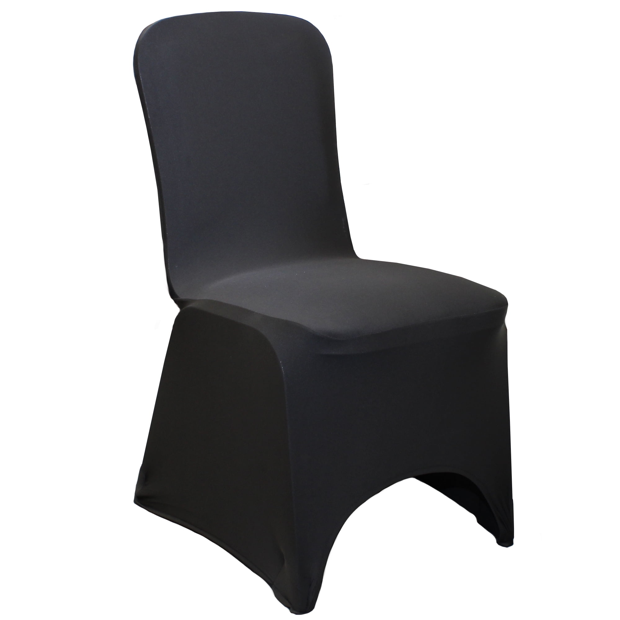 Your Chair Covers Square Top Stretch Spandex Banquet Chair Cover Black Walmart