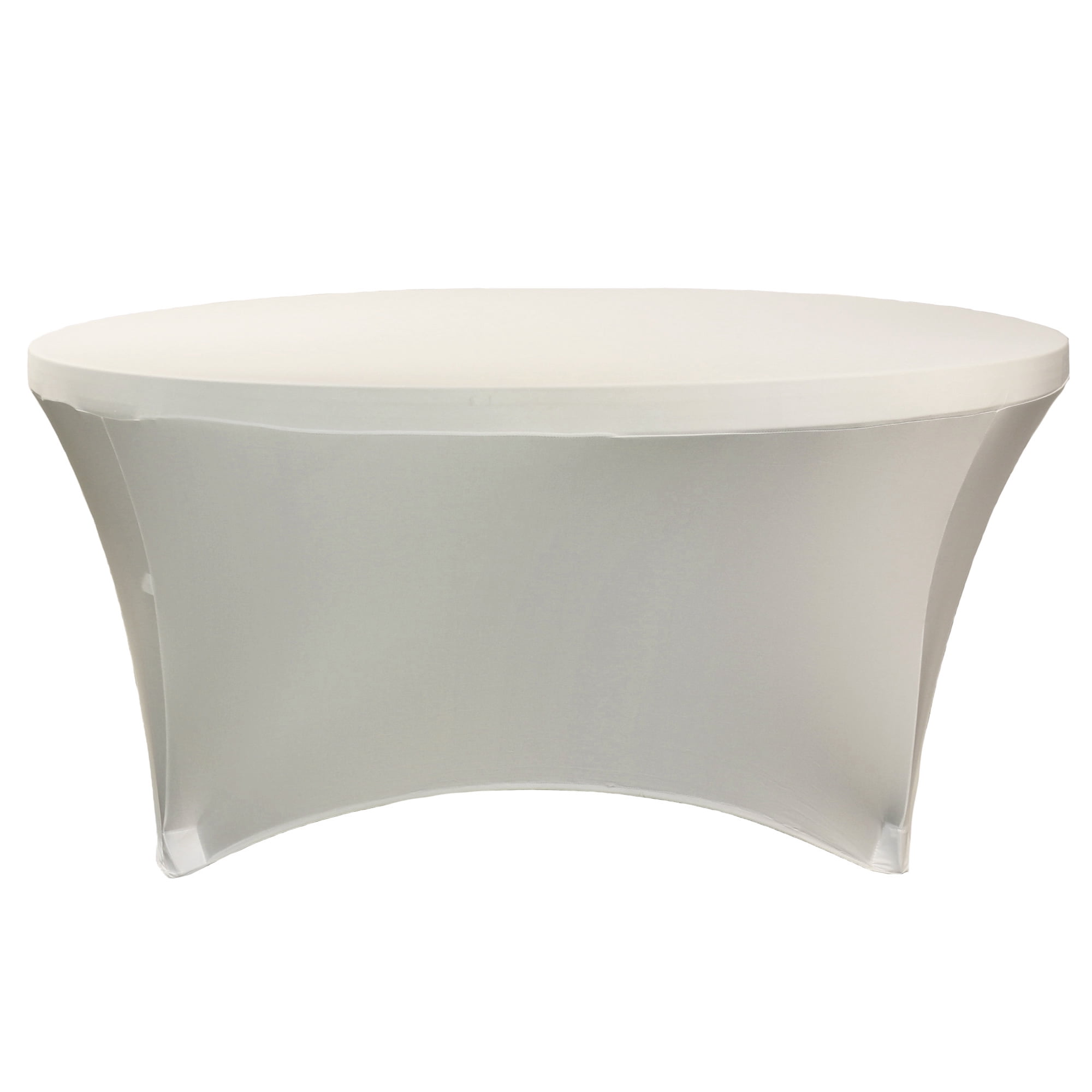 Your Chair Covers - Stretch Spandex 6 ft Round Table Cover Ivory ...