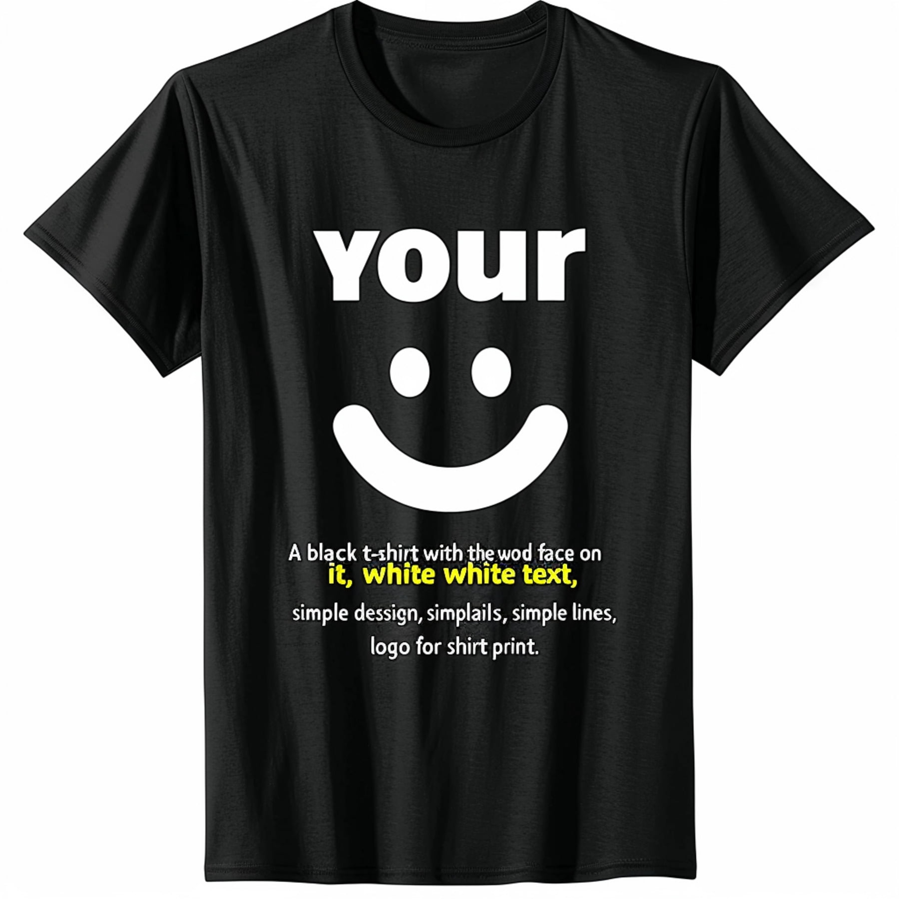 Your Decision Smiling Emoji Face Black TShirt Minimalist Style Design ...