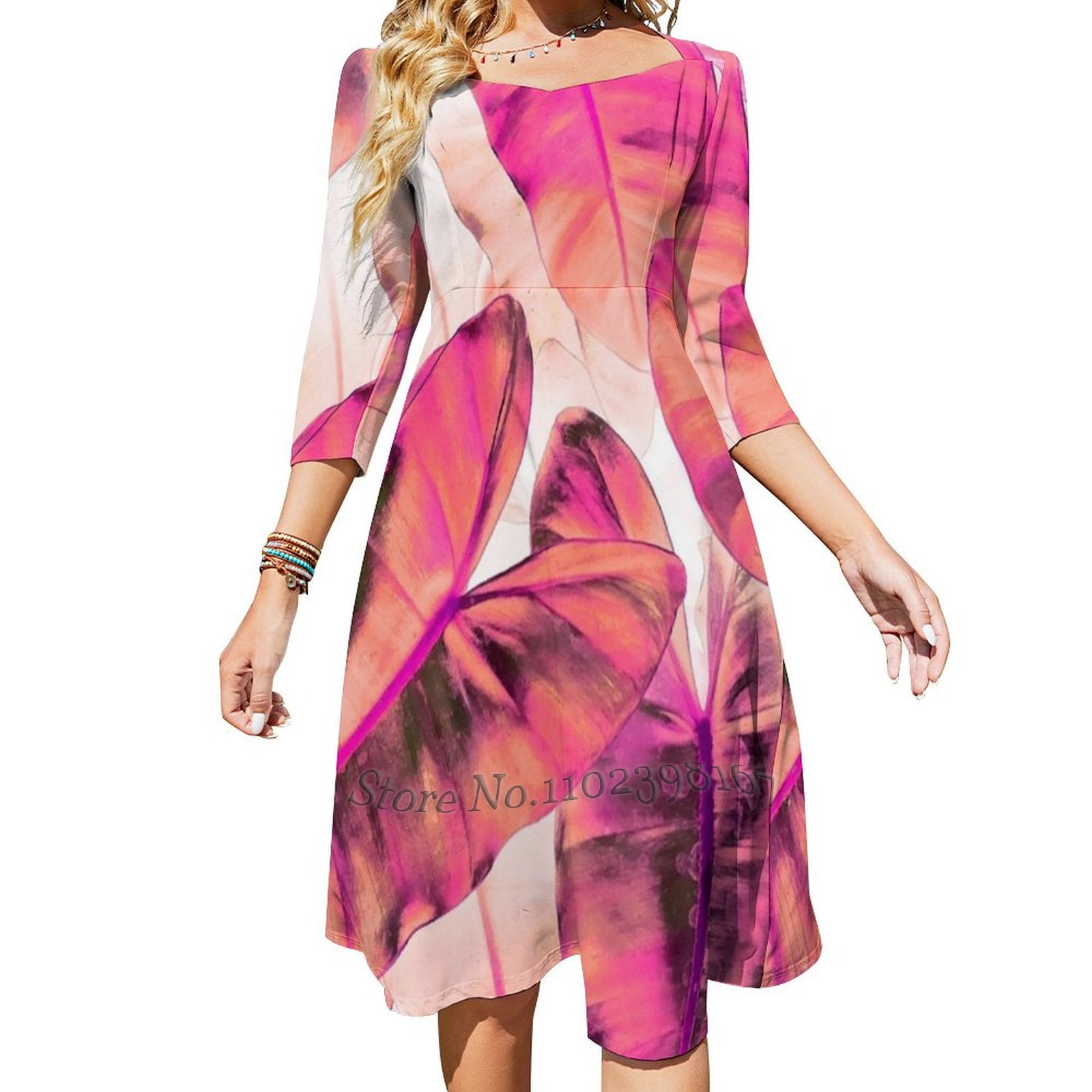 Your Face Square Neck Dress New Plus Size Elegant Women Waist Tight ...