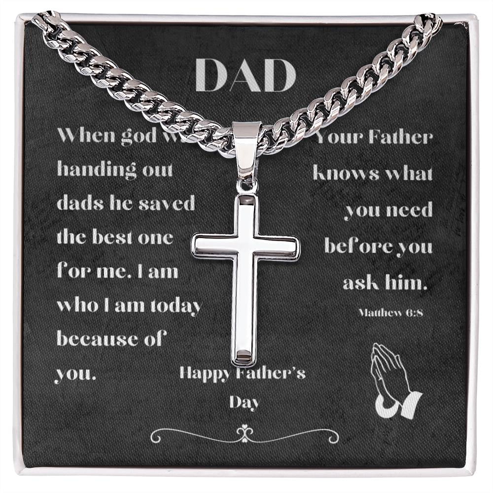 Your Father Knows - Father's Day Cross Necklace (Praying Hands) - Cuban ...