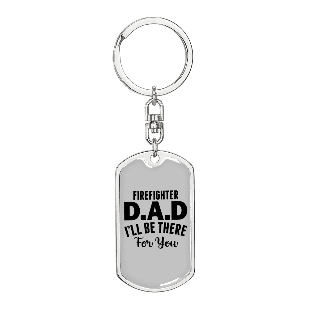 Your Firefighter Dad Stainless Steel or 18k Gold Premium Swivel Dog Tag ...