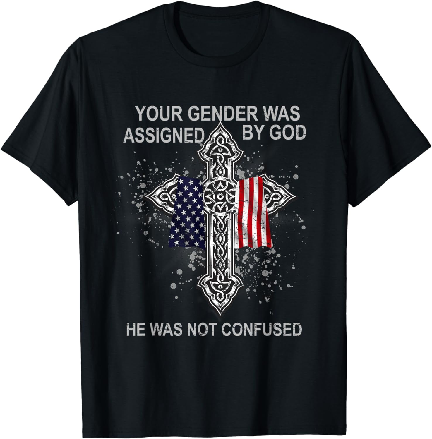 Your Gender Was Assigned By God Jesus Cross Christian Bible T-Shirt ...