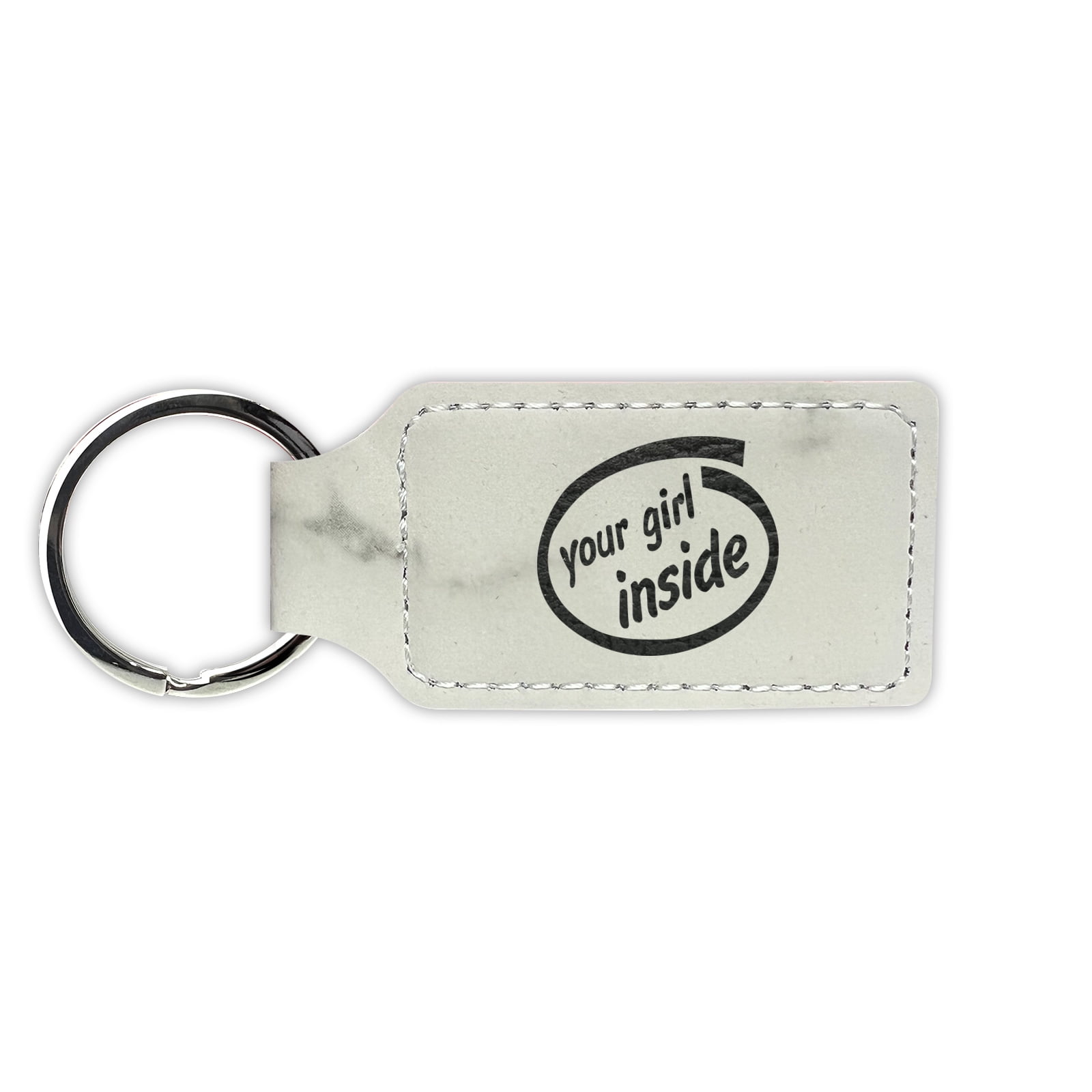 Your Girl Inside Keychain Leatherette Rectangle - Laser Engraved - Many ...