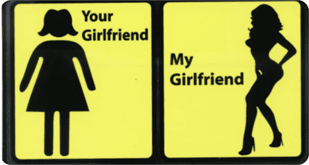 Your Girlfriend/My Girlfriend - 3" X 5" - Sticker - Walmart.com
