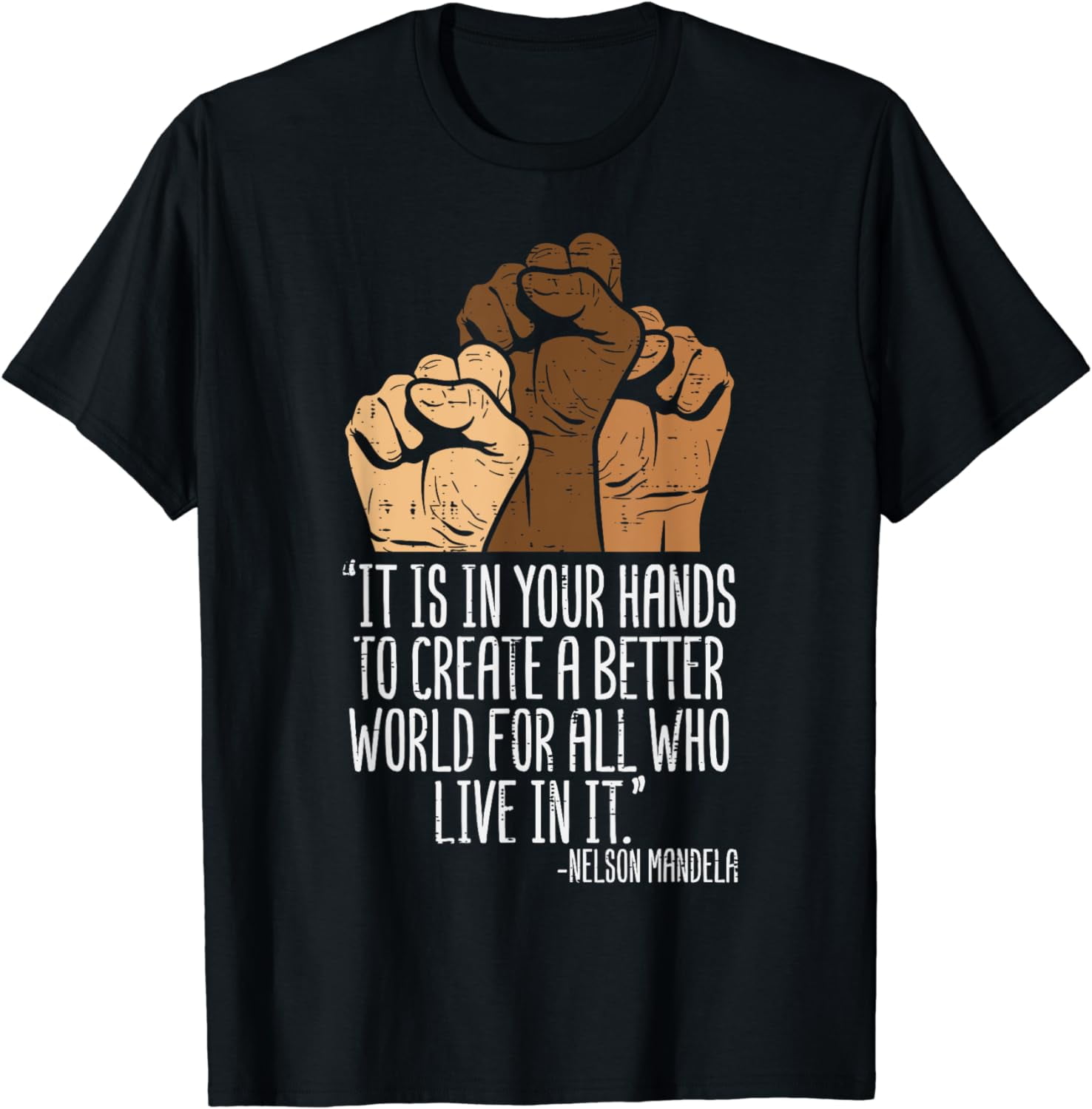 Your Hands Create Better World Black Lives Matter BLM Gift T-Shirt ...