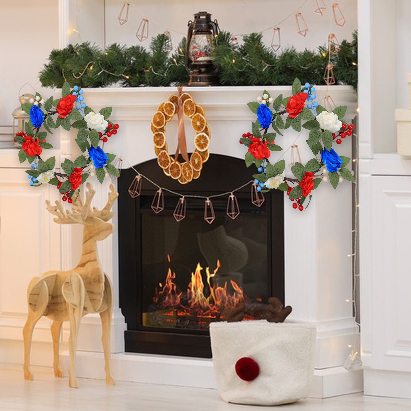 Your Holiday Fourth Of July Garland Patriotic Hanging Porch Sign ...