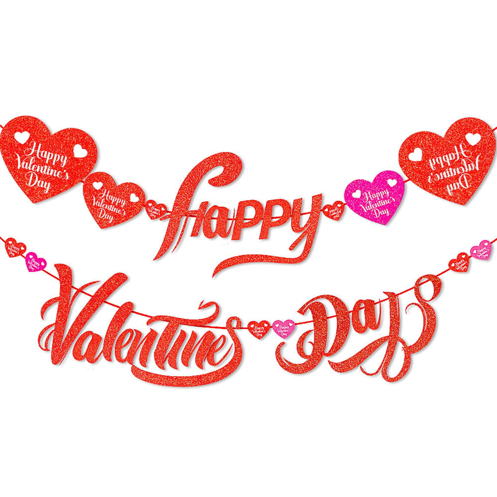 Your Holiday Glitter Happy Valentines Day Banner - 10 Feet, No DIY ...