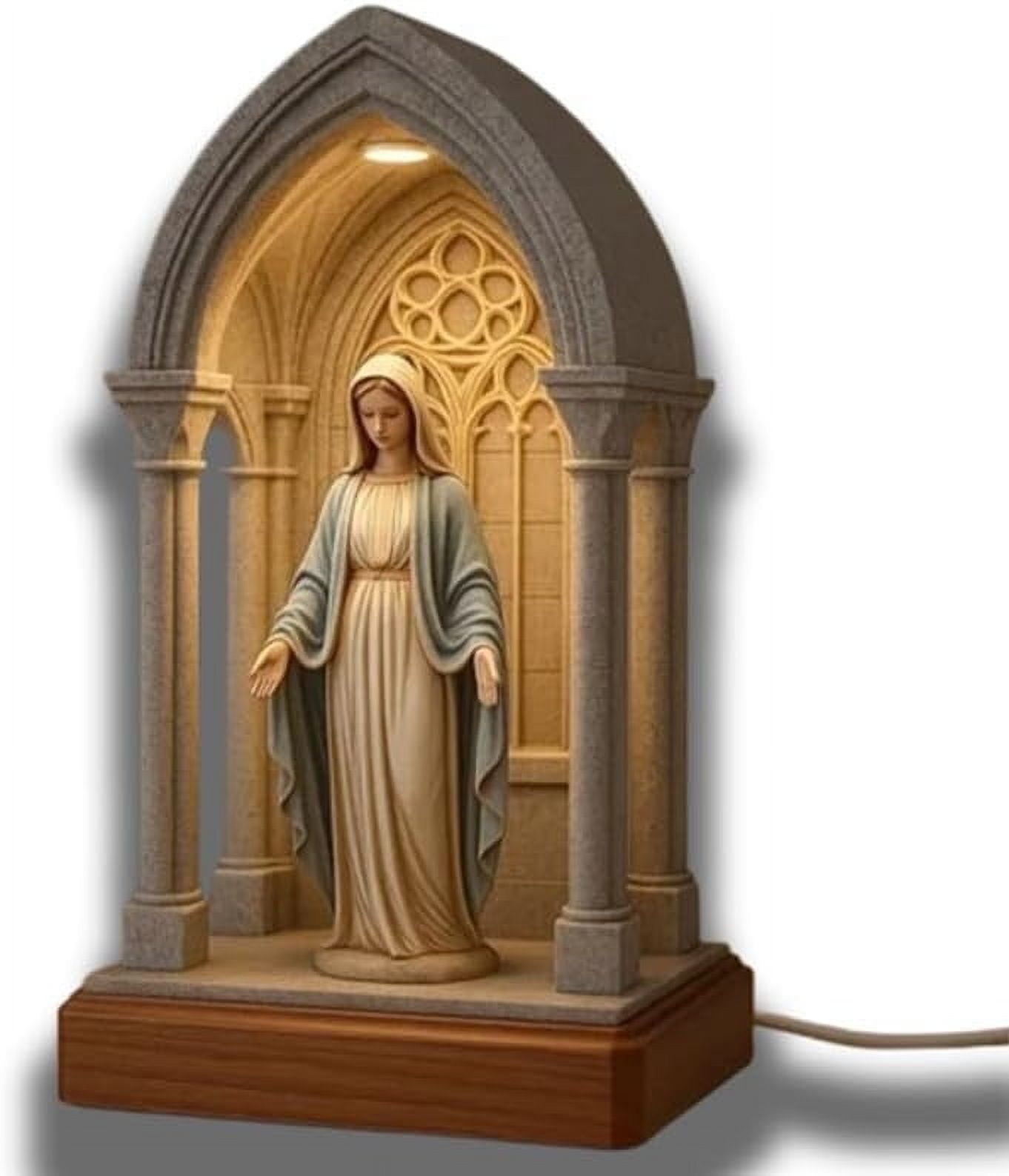 Your Holiday Mary Led Devotional Table Lamp Catholic Sacred Statue ...
