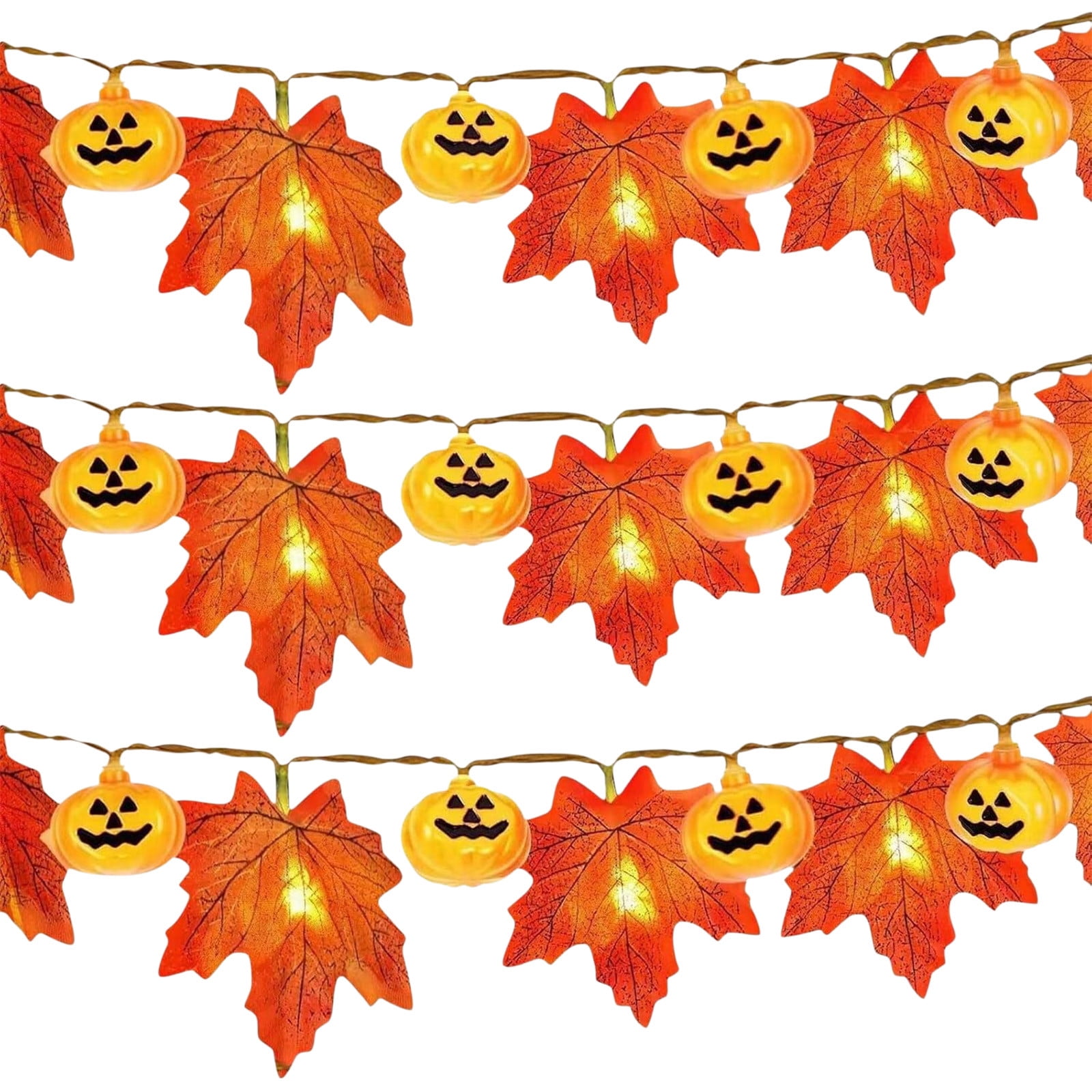Your Holiday Pumpkins Garland Lights Fall Decorations Realistic Large ...