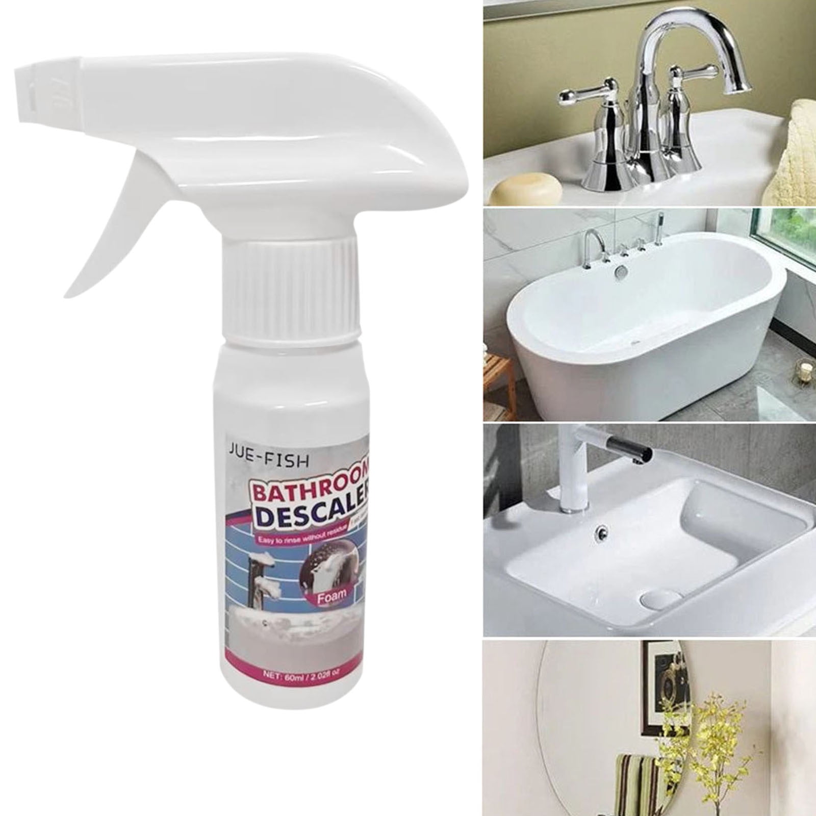 Your Holiday white Bathroom Sink Cleaner Shower Glass Limescale Remover Stainless Steel Bathtub ...
