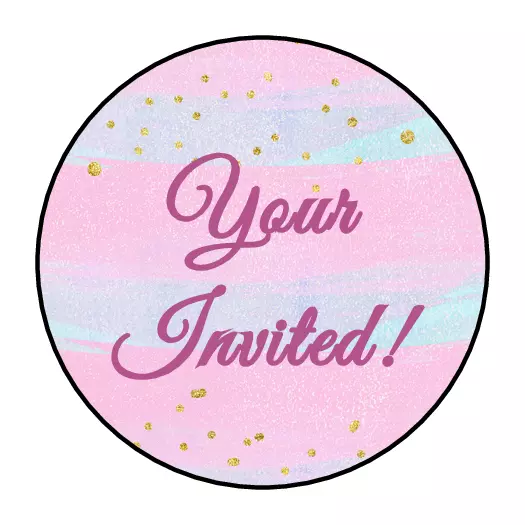 Your Invited Stickersbirthday Party Purple Gift For You - Decorate ...