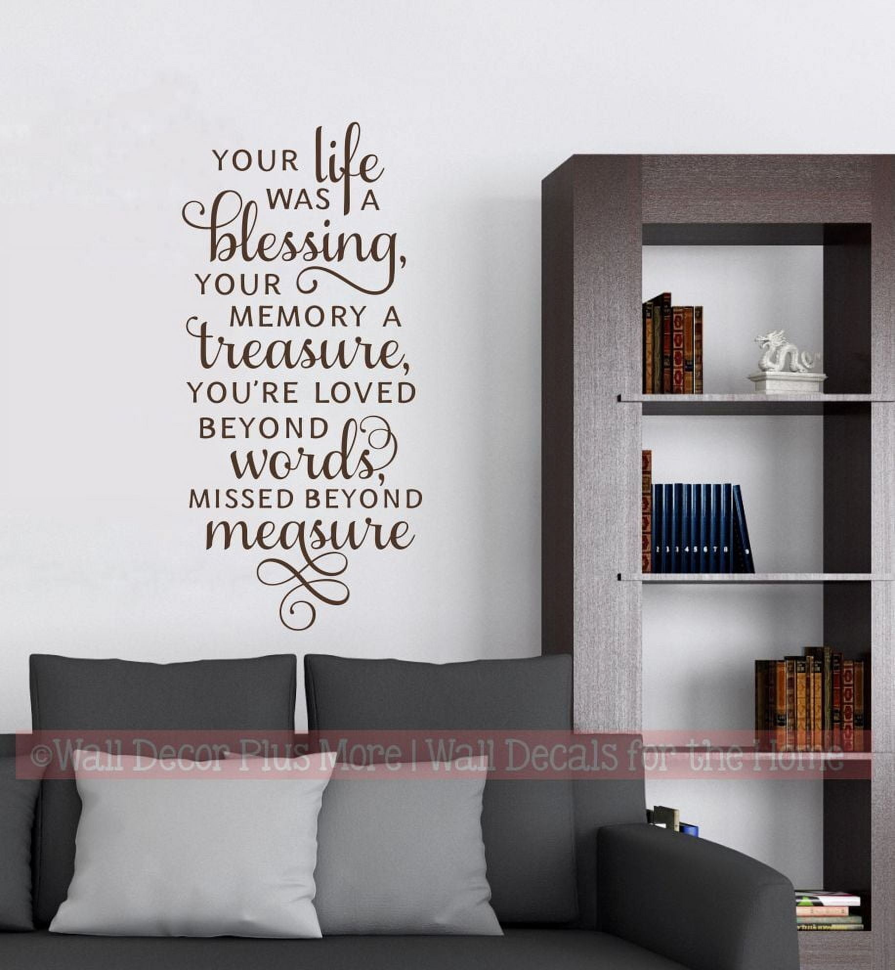 Your Life Was A Blessing Memory a Treasure In Loving Memory Wall Decal ...
