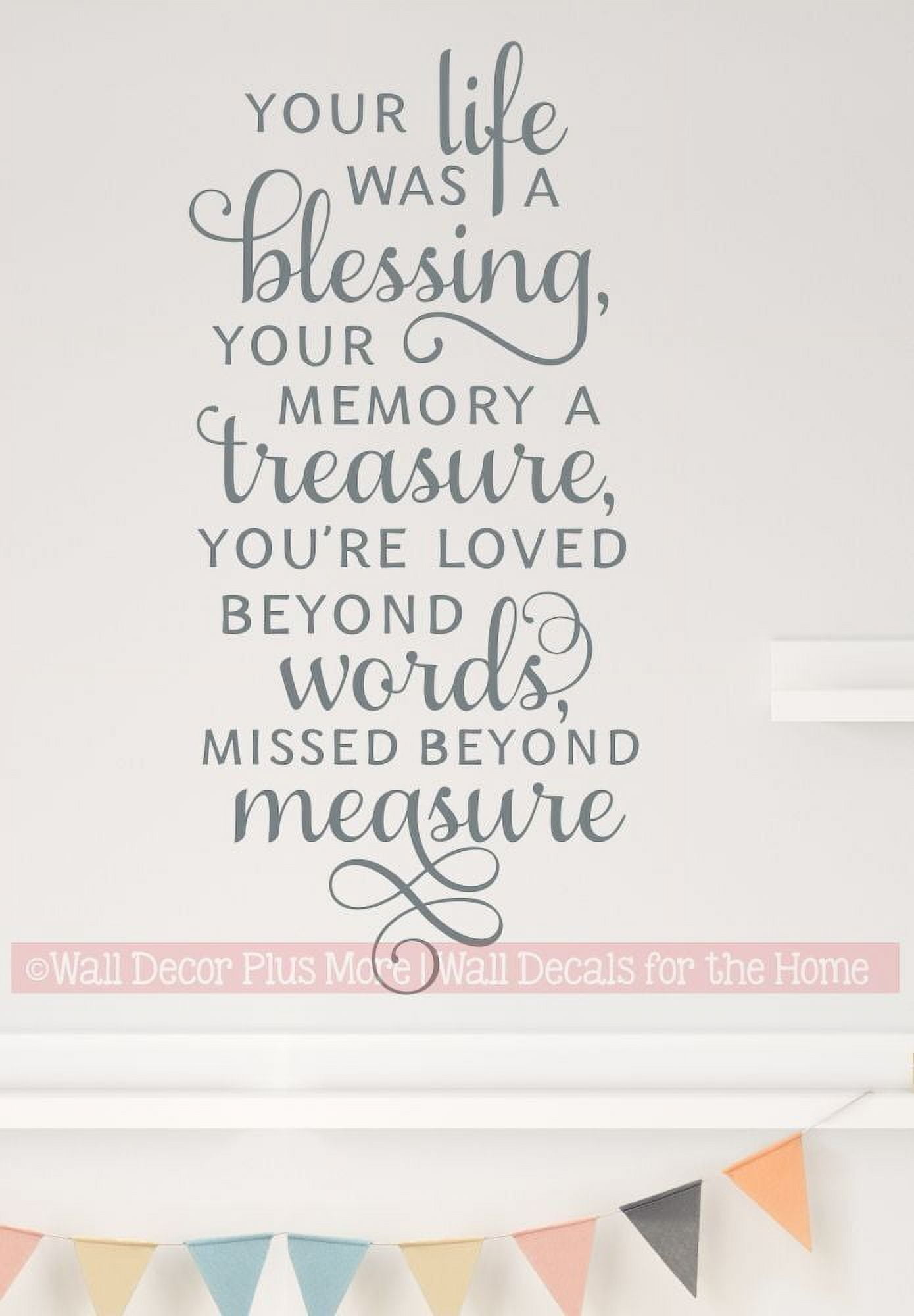 Your Life Was A Blessing Memory a Treasure In Loving Memory Wall Decals ...