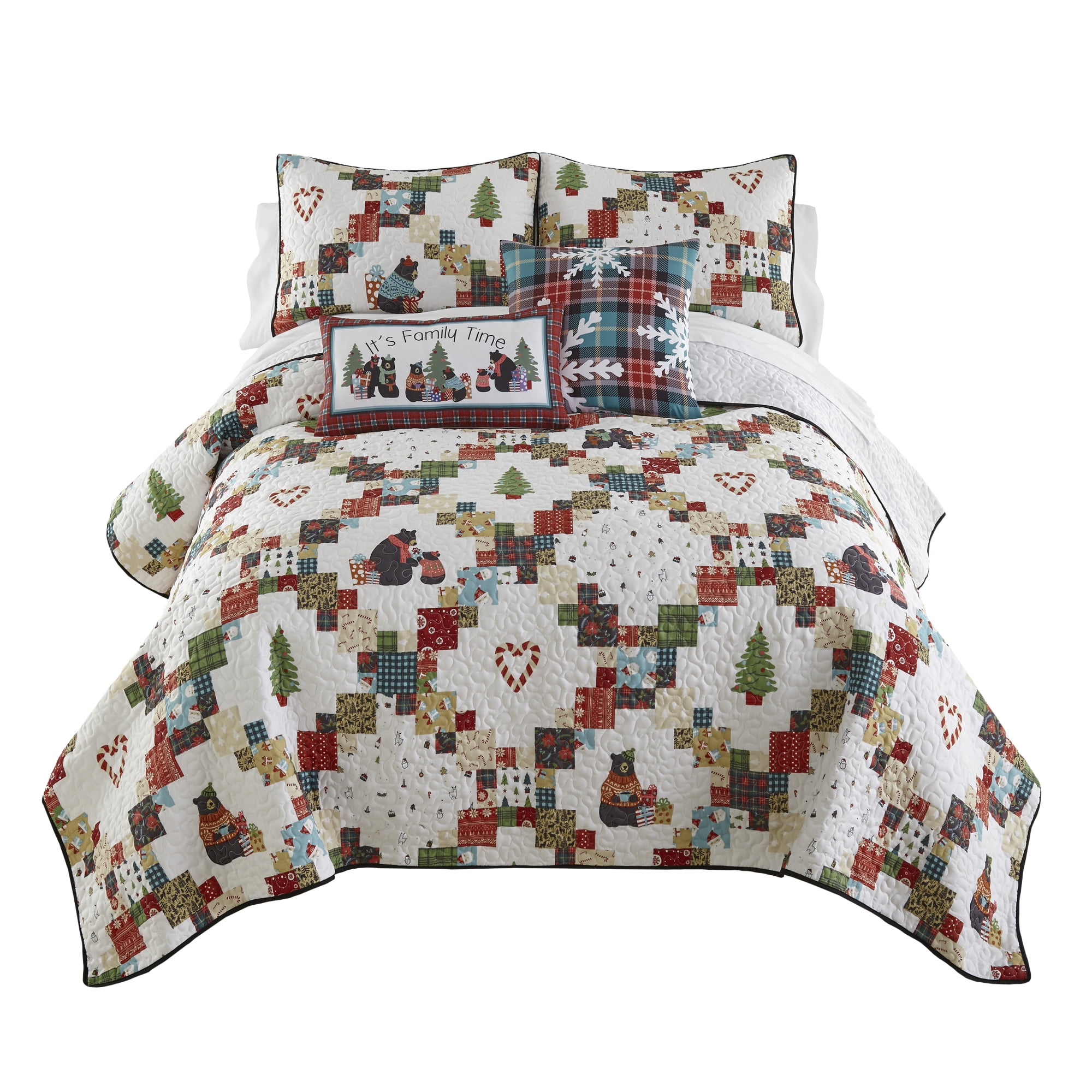 Your Lifestyle Holiday Love 3PC King Quilt Set - Walmart.com