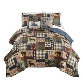Your Lifestyle by Donna Sharp Pine Panels 3PC King Rustic Quilt Set ...