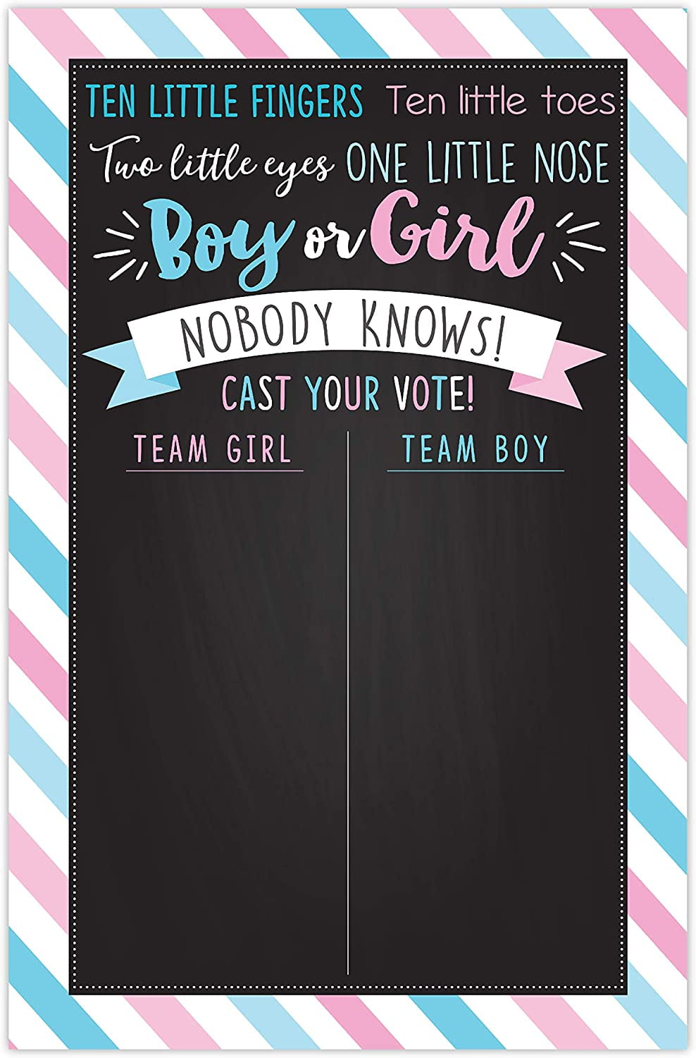 Your Main Event Prints Gender Reveal Voting Poster Boards, 11 x 17 ...