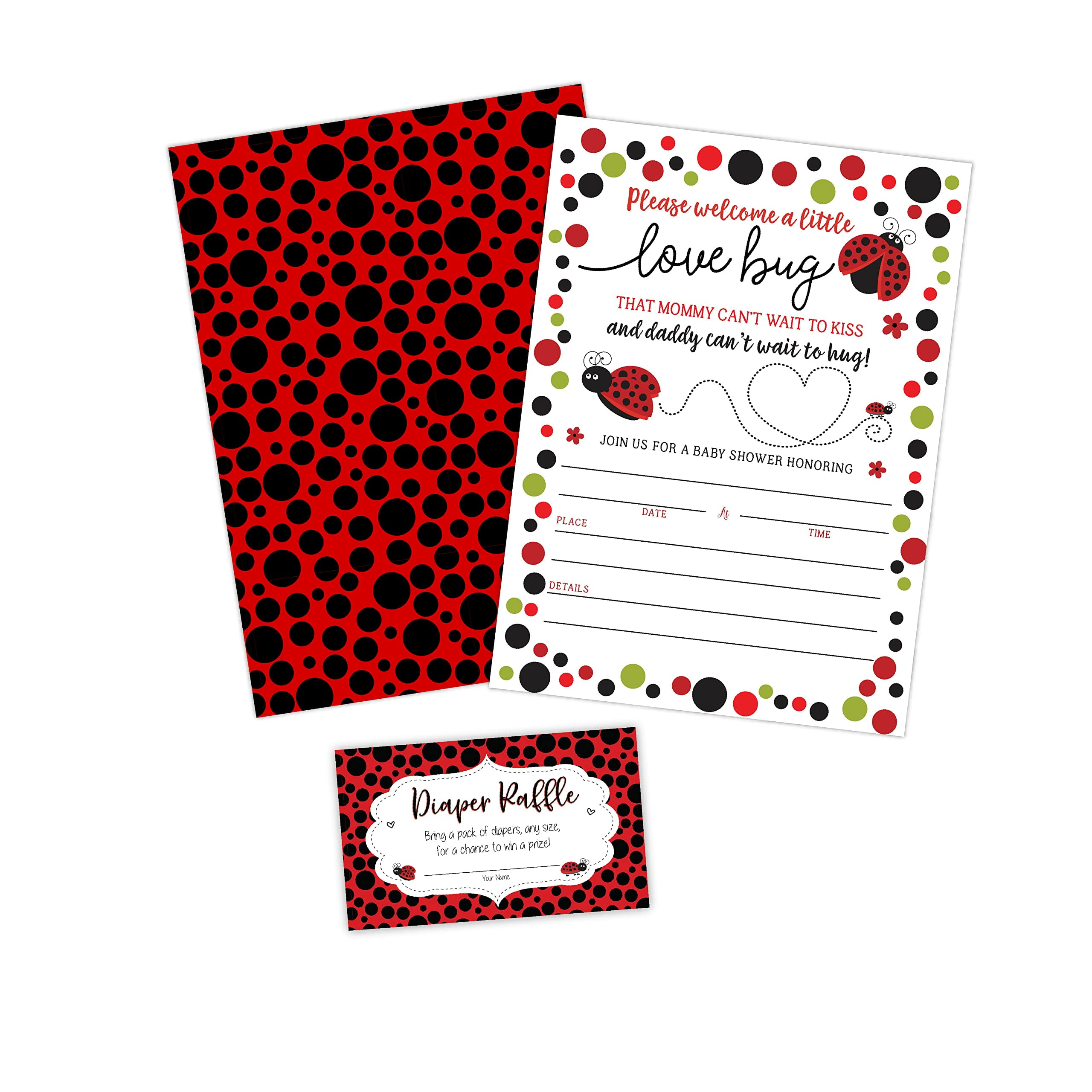 Your Main Event Prints Ladybug Baby Shower Invitations - Red Lady Bug ...