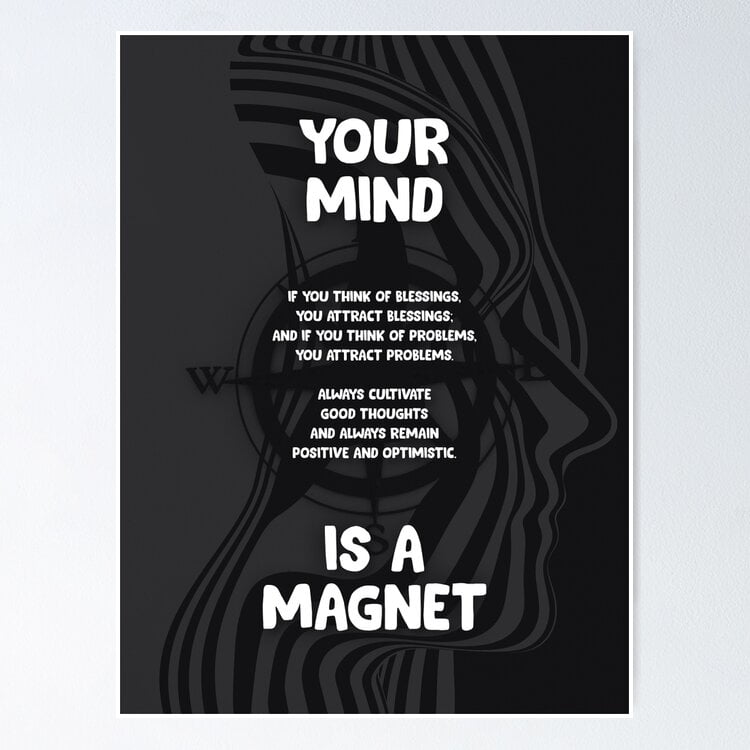 Your Mind Is A Magnet Print, Attract Positivity, Mindful Lifestyle ...