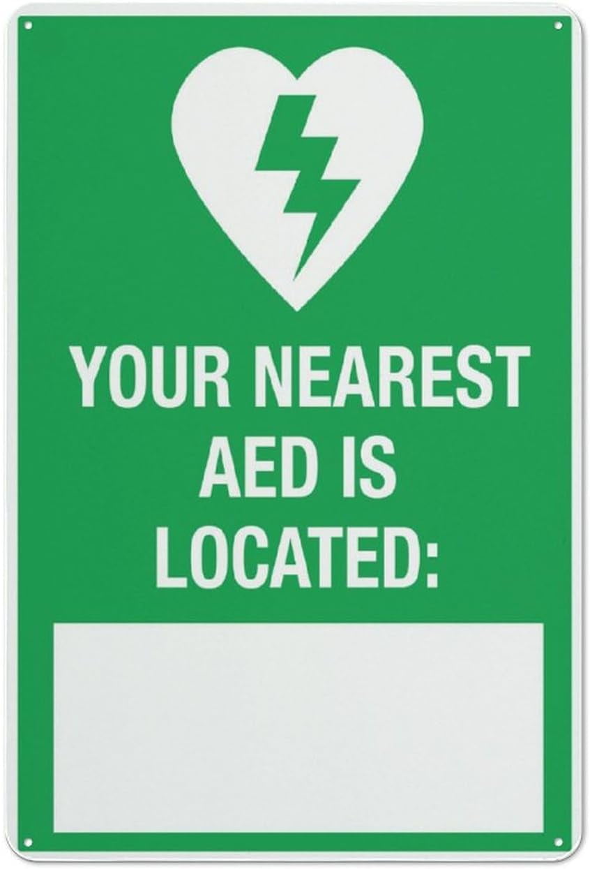 Your Nearest Aed Is Located Sign 12 X 8 Inches Reflective Aluminum ...