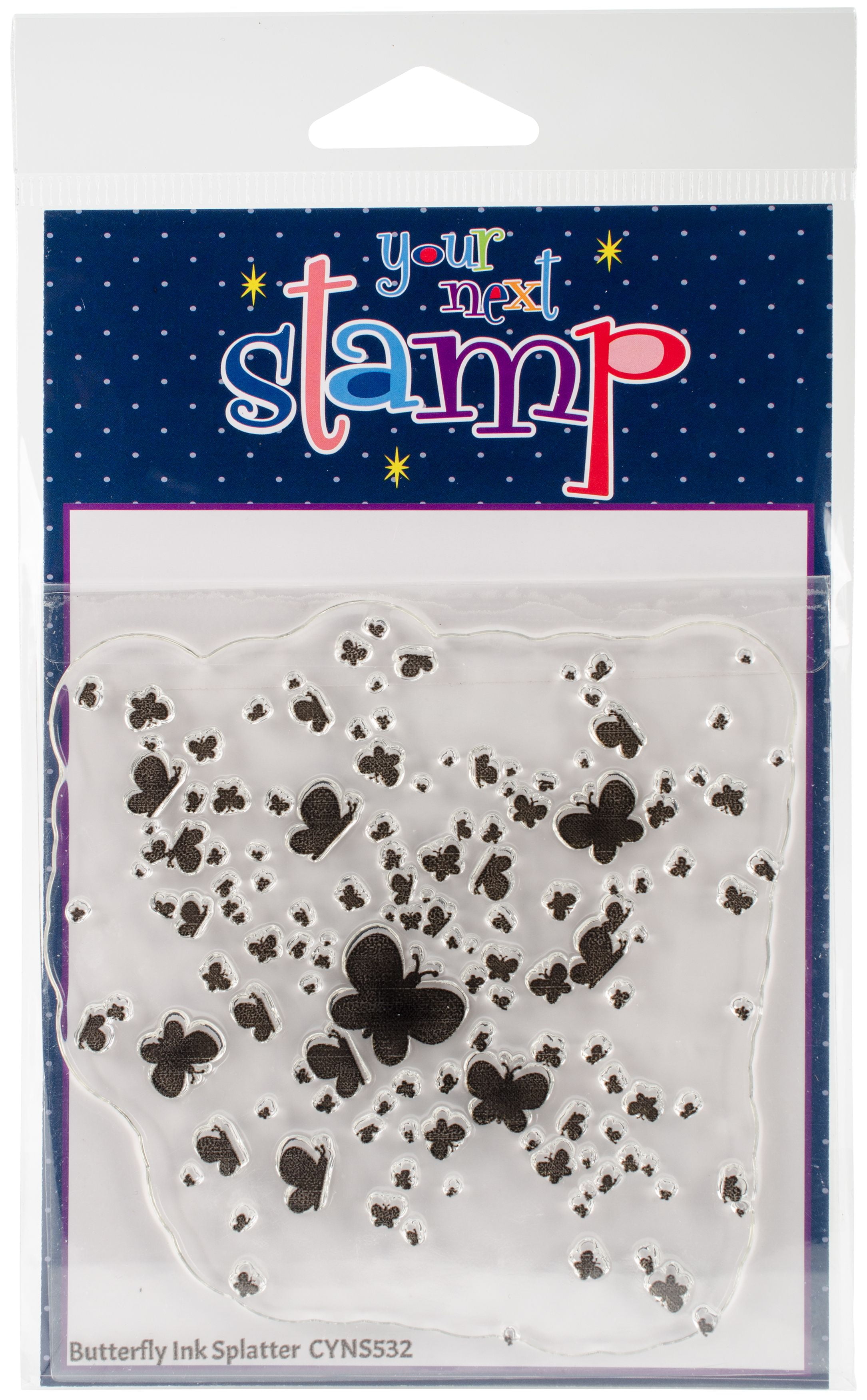 Your Next Stamp Clear Stamps 4"X4" Butterfly Ink Splatter - Walmart.com