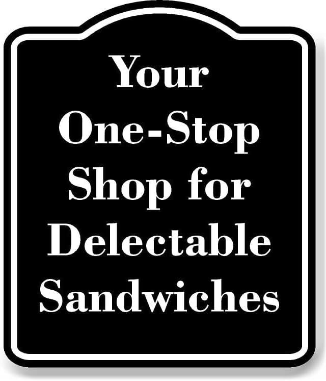 Your One-Stop Shop for Delectable Sandwiches BLACK Aluminum Composite ...