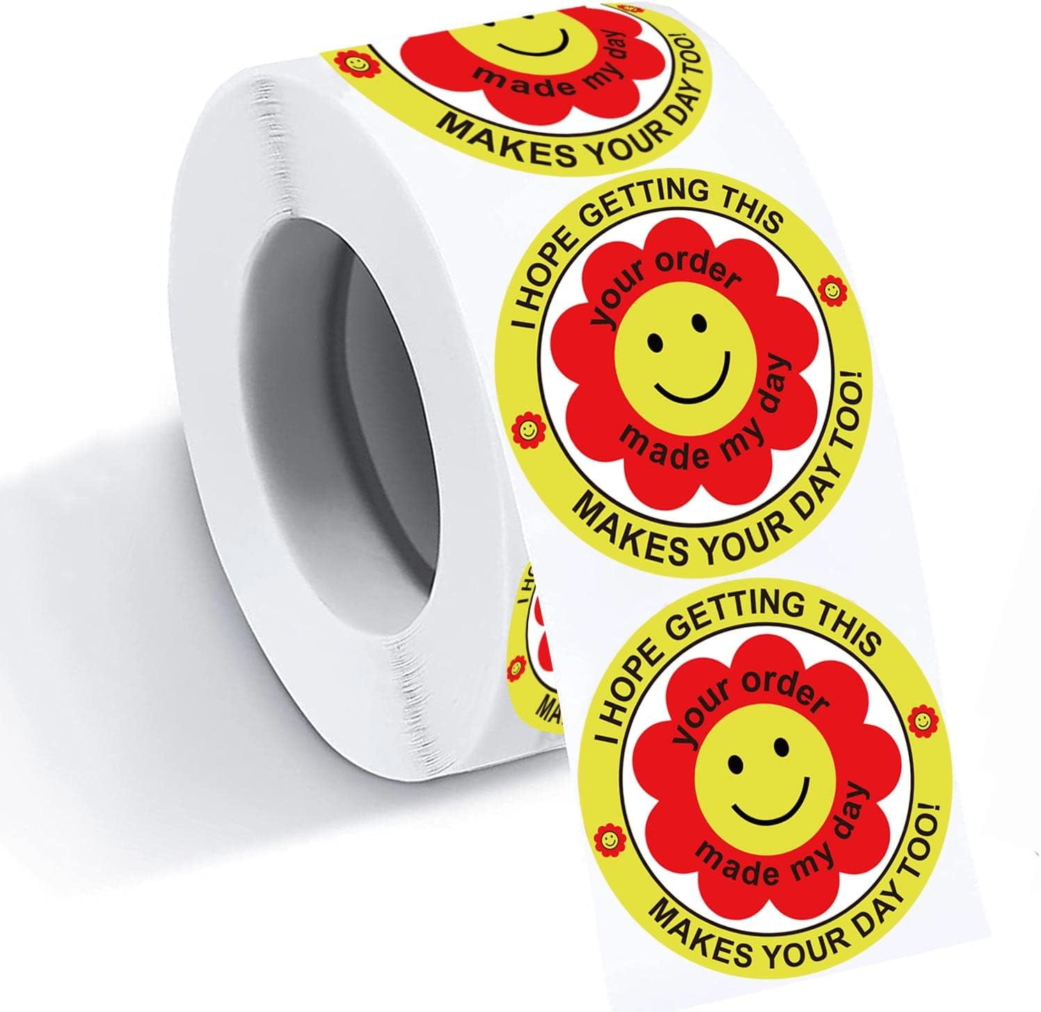 Your Order Made My Day Stickers 1.5inch Flower Shape Thank You for Your ...