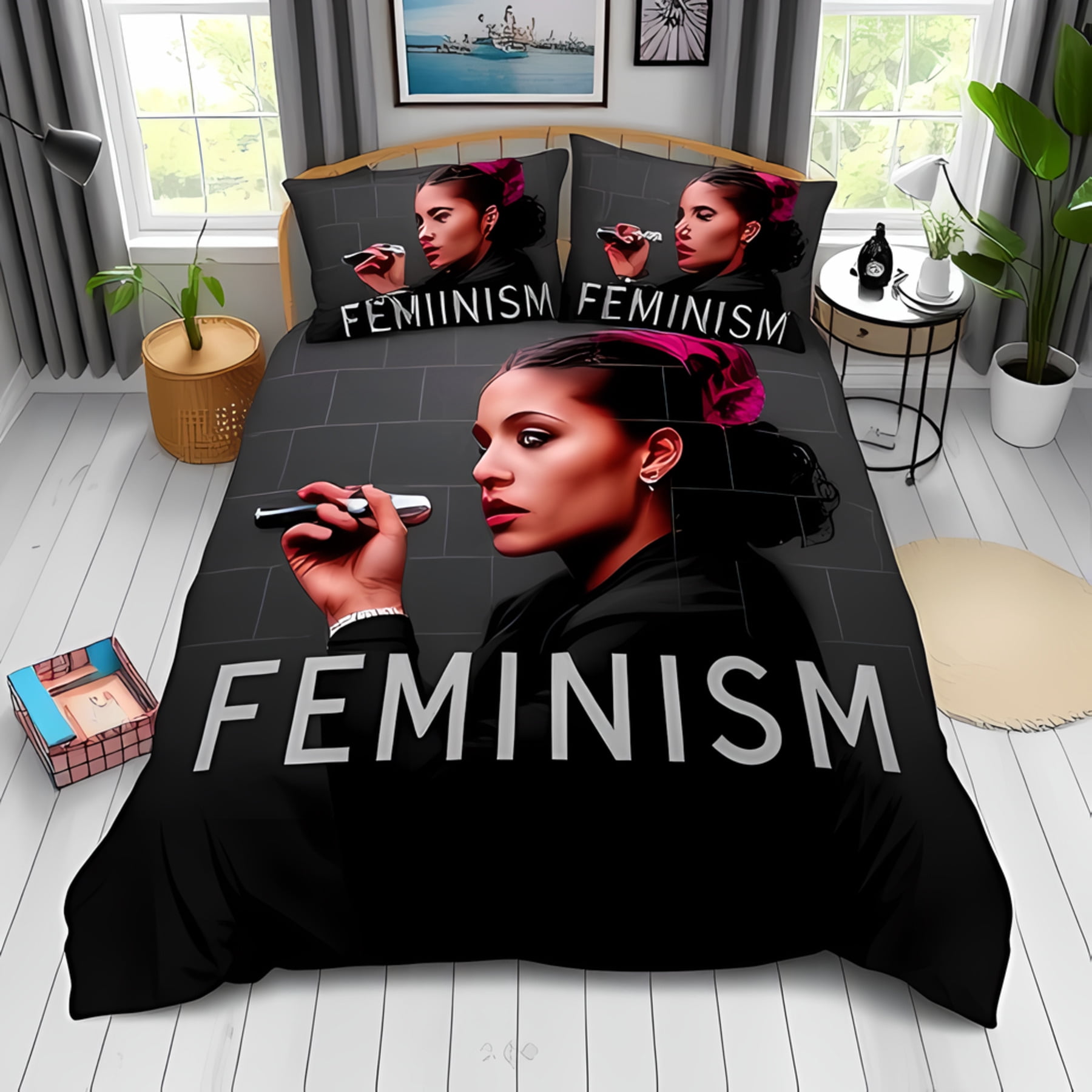 Your Space with Our 3-Piece Feminism Duvet Cover Set - Bold Designs for ...